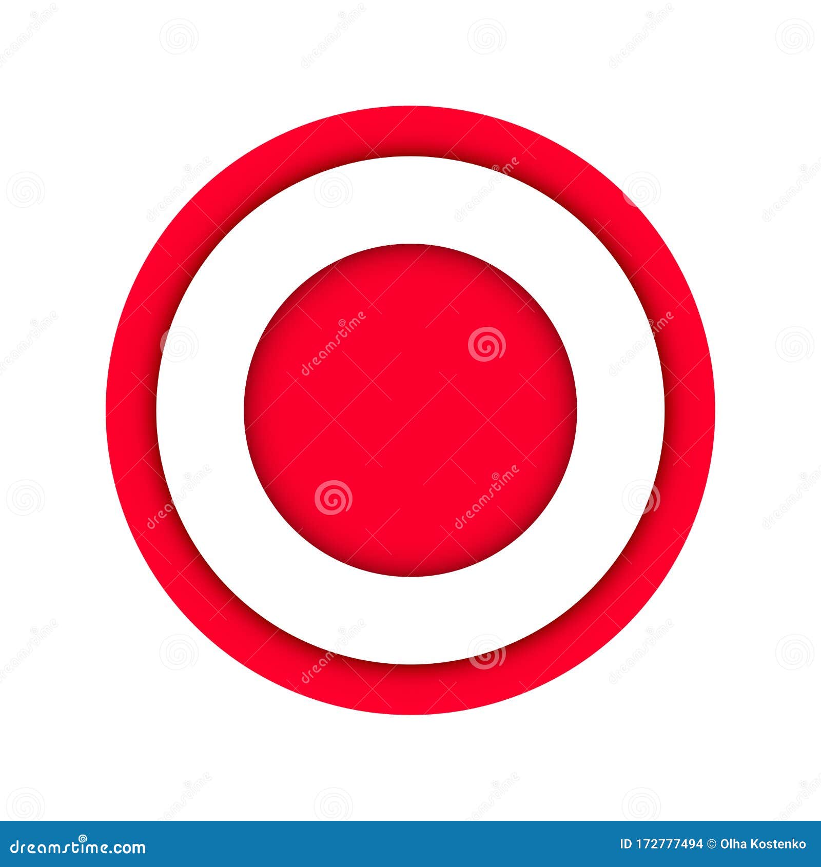 Isolated Realistic Red Circle Stock Vector - Illustration of realistic ...