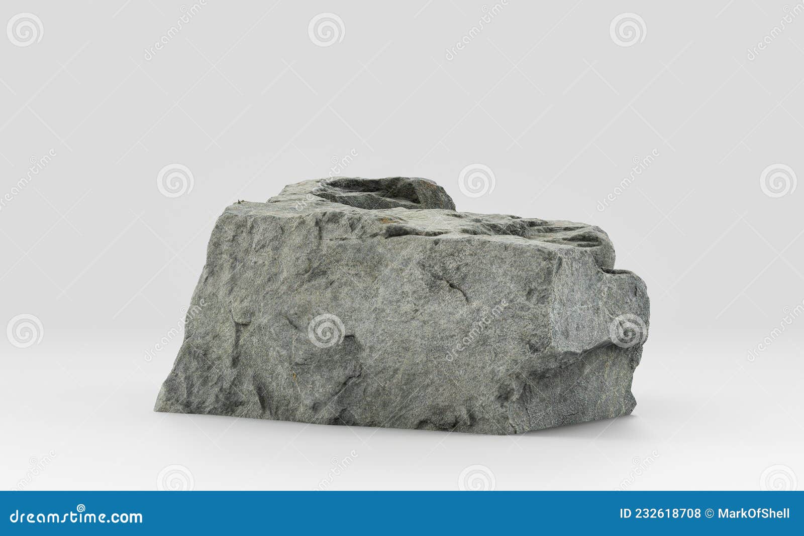 Isolated Realistic Rock in White Background, 3d Rendering Stock ...