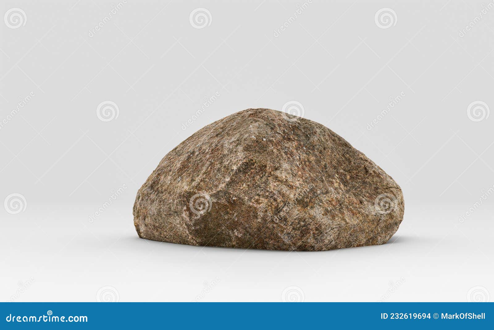Isolated Realistic Rock in White Background, 3d Rendering Stock ...