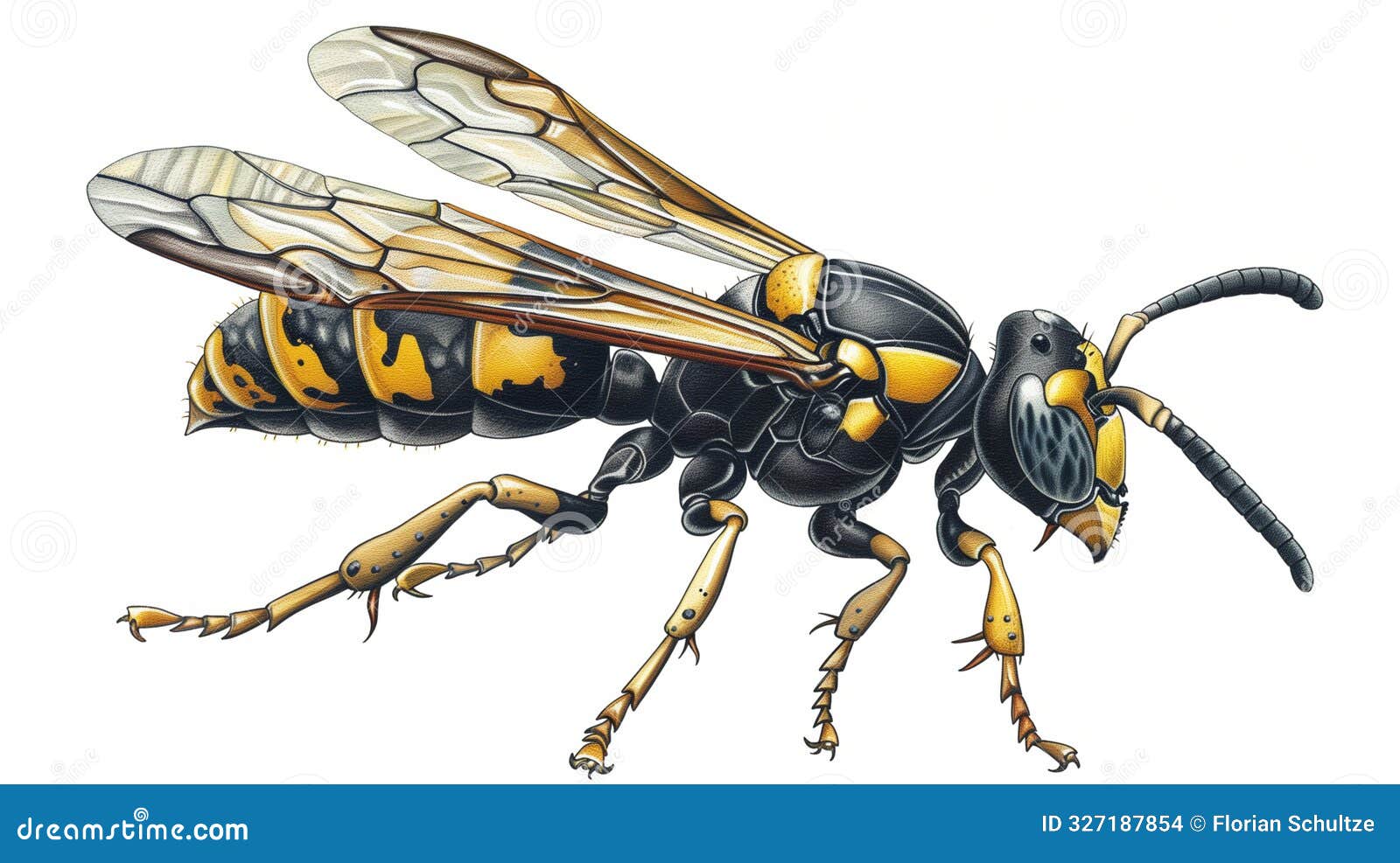 Wasp Illustration, Engraving, Drawing, Ink. Bee Or Wasp Sit. Vector ...