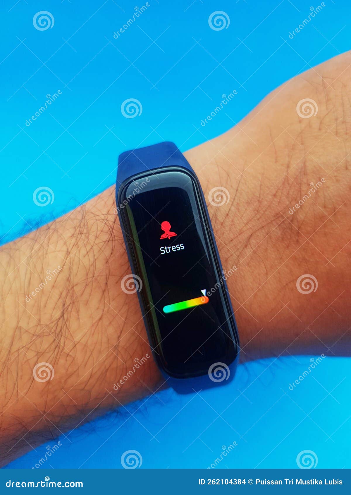 Isolated A Rectangular Smartwatch With Black Color And User Stress ...