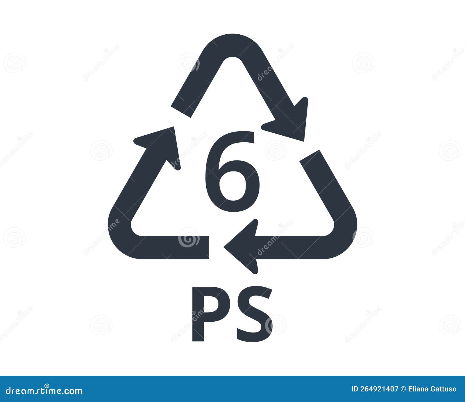 Isolated Recycle PS Logo, Number 6. Concept of Ecology and Packaging ...