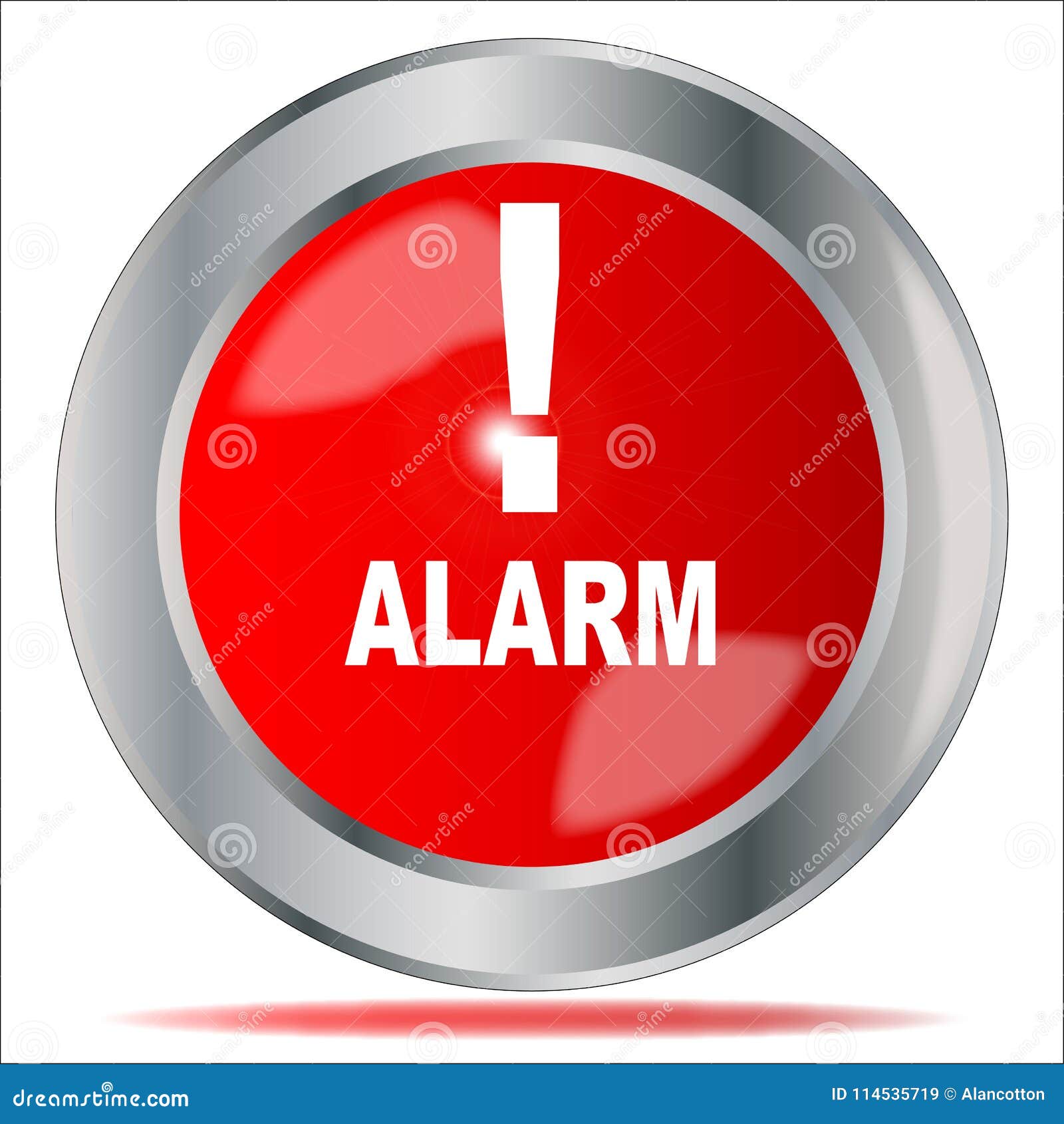 Isolated Red Alarm Button stock vector. Illustration of graphic - 114535719