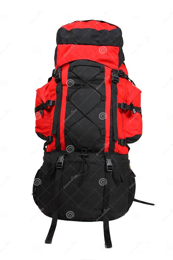 Isolated red backpack stock image. Image of fabric, sport - 5017329
