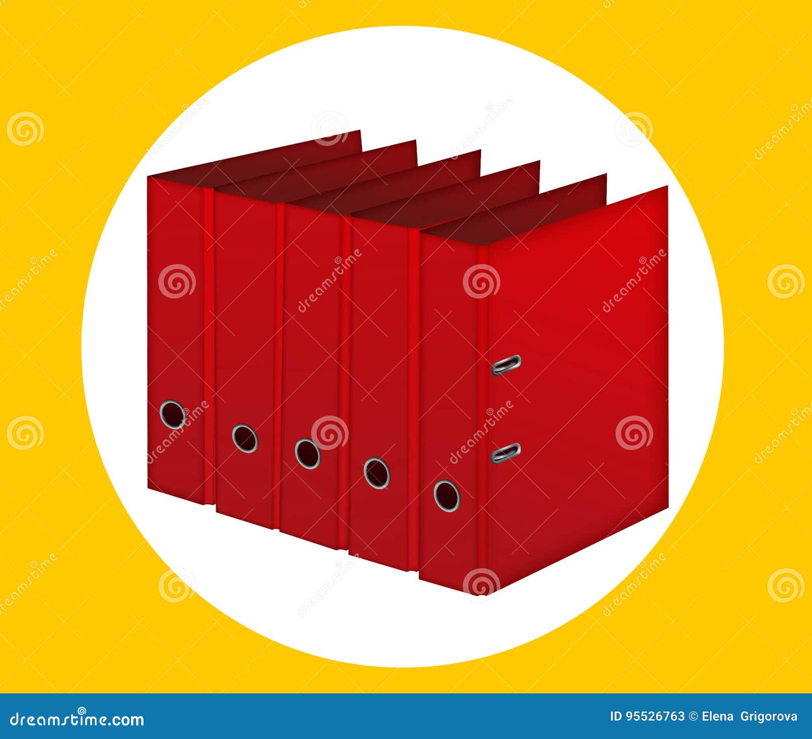 Isolated Red Binders for Documents on the Background Stock Illustration ...