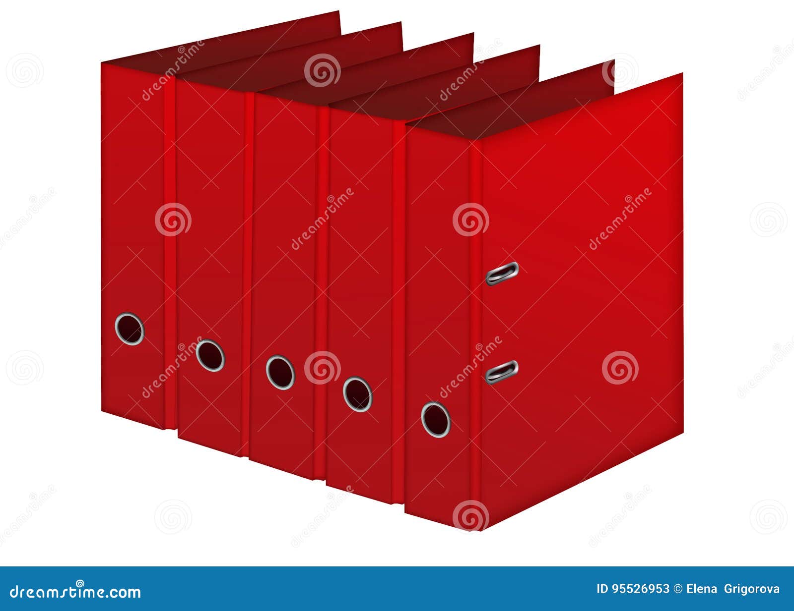 Isolated Red Binders for Documents on the Background Stock Illustration ...