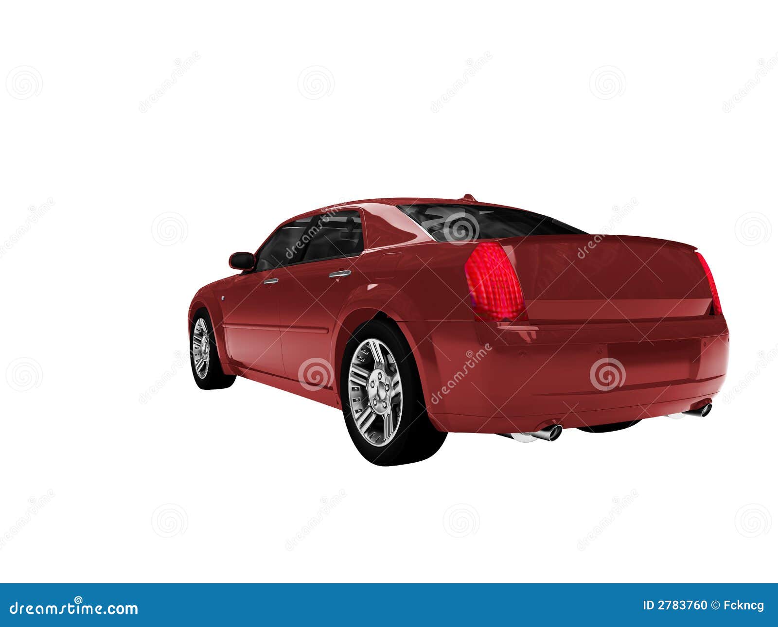 Isolated red car back view stock illustration. Illustration of render ...