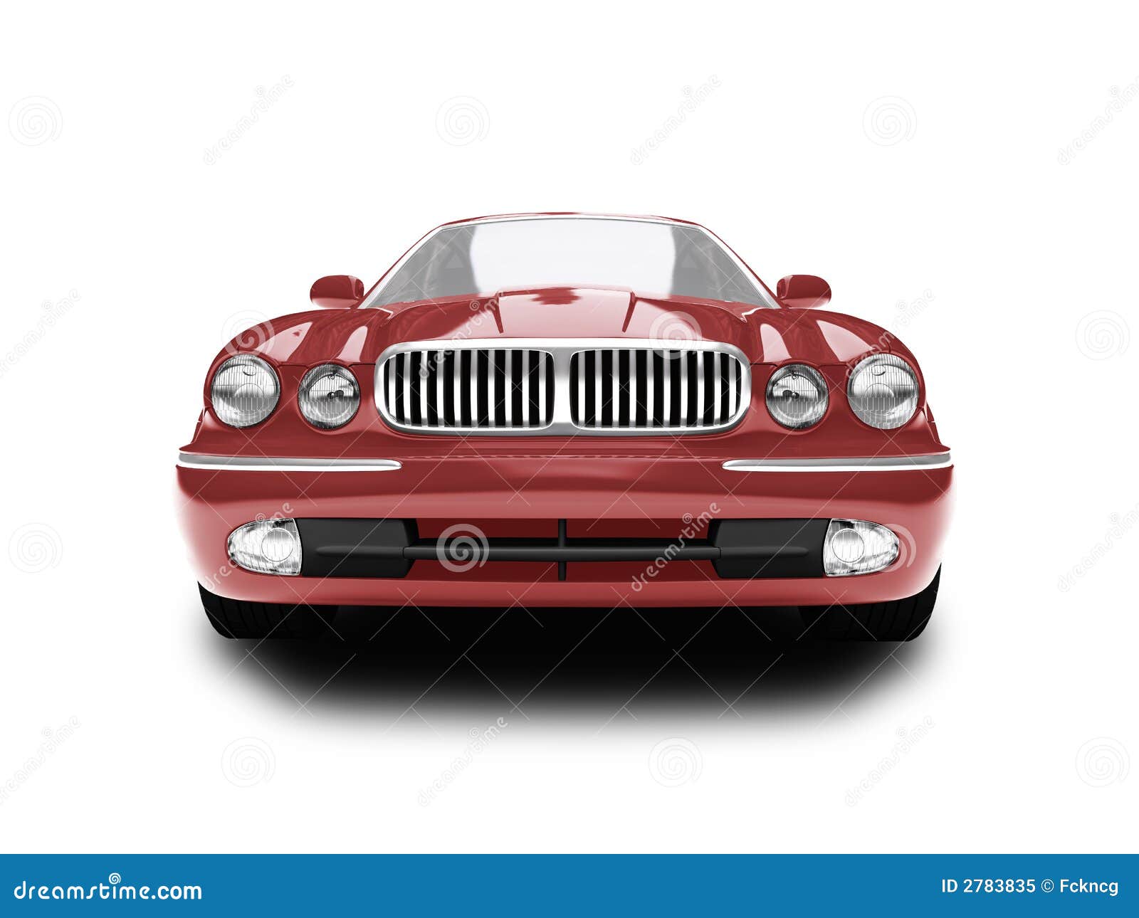 Isolated Red Car Front View Stock Illustration - Illustration of light ...