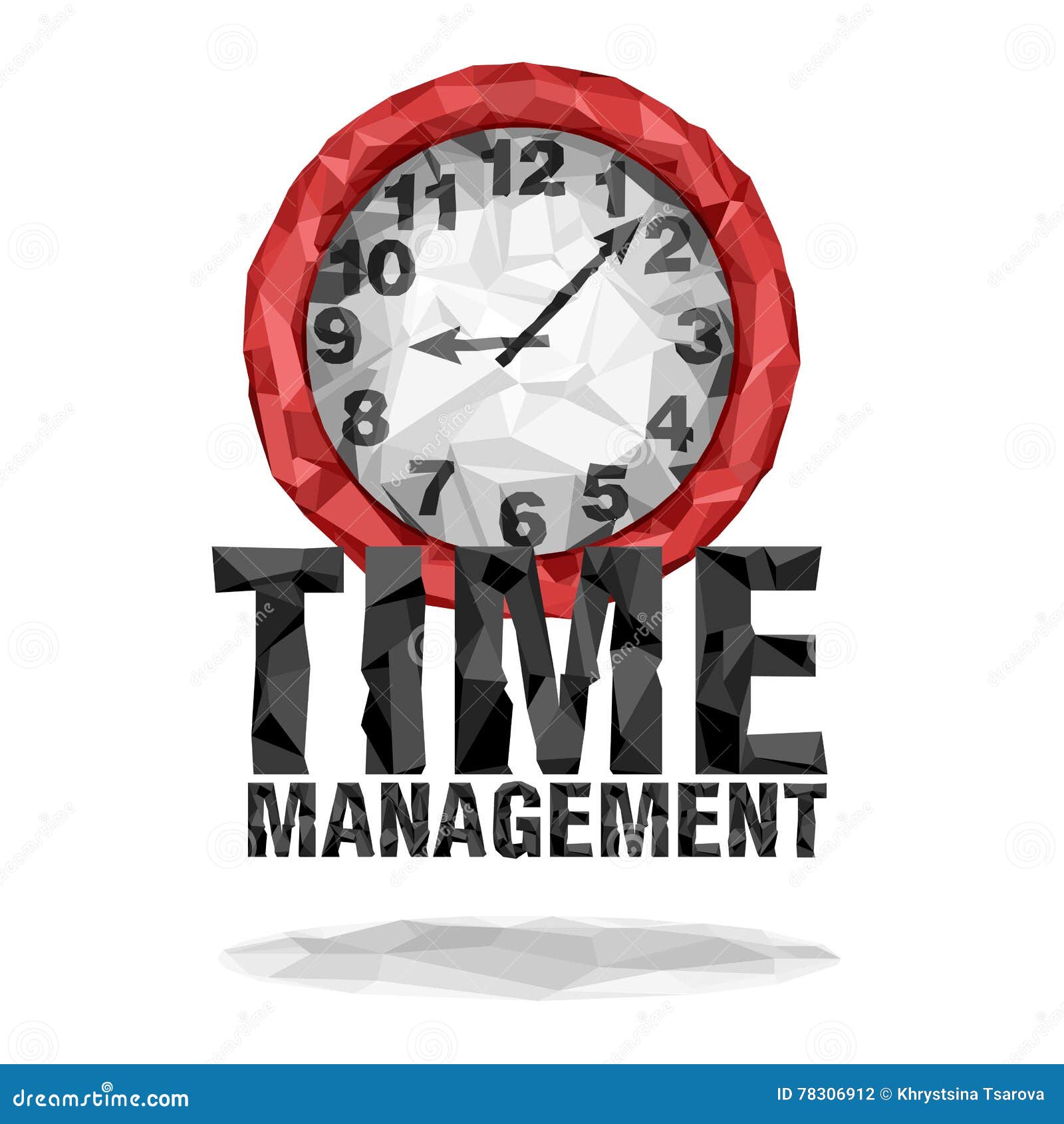 Isolated Red Clock and Words: Time Management Stock Vector ...