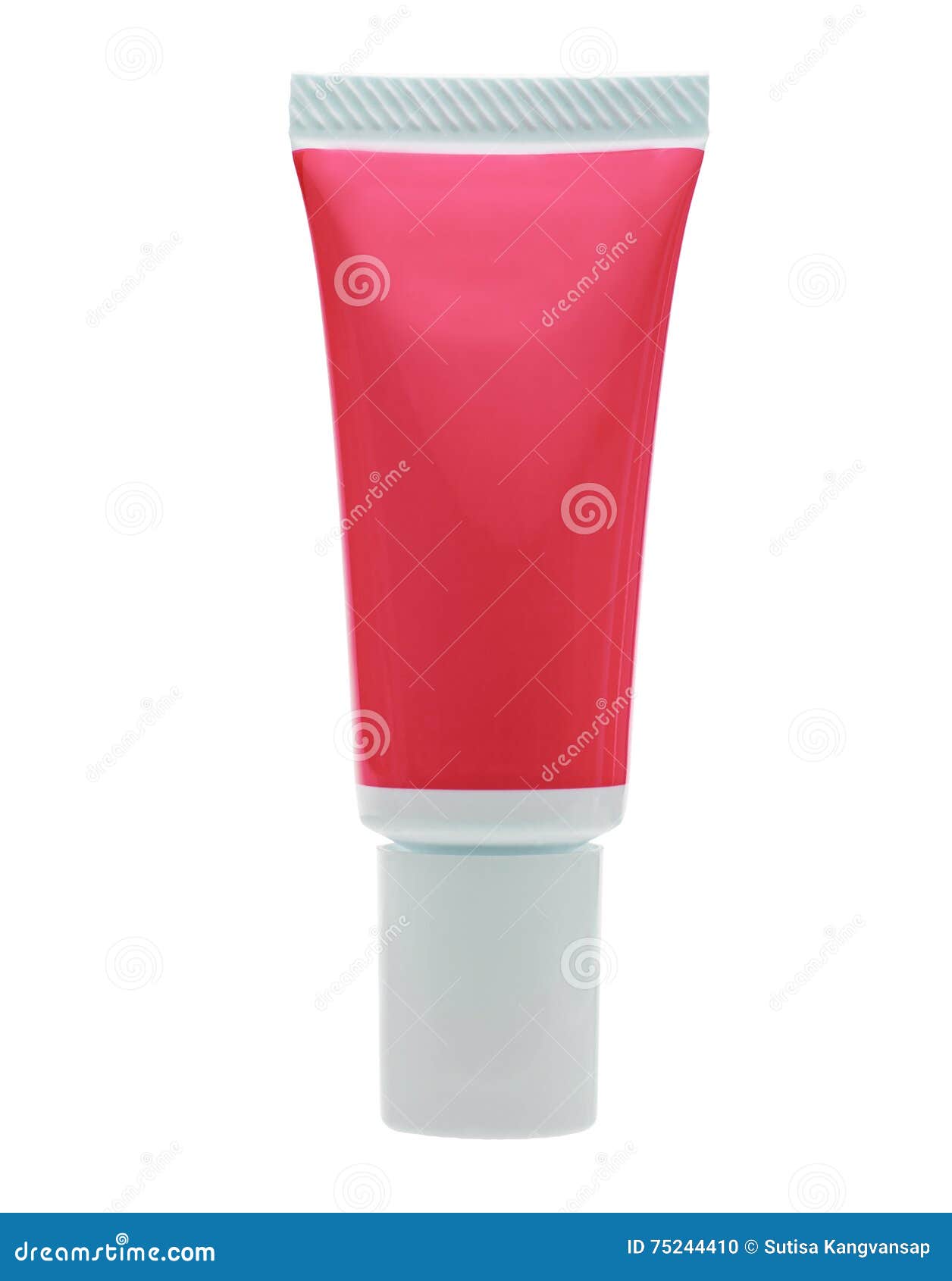 Isolated red cosmetic tube stock photo. Image of liquid - 75244410