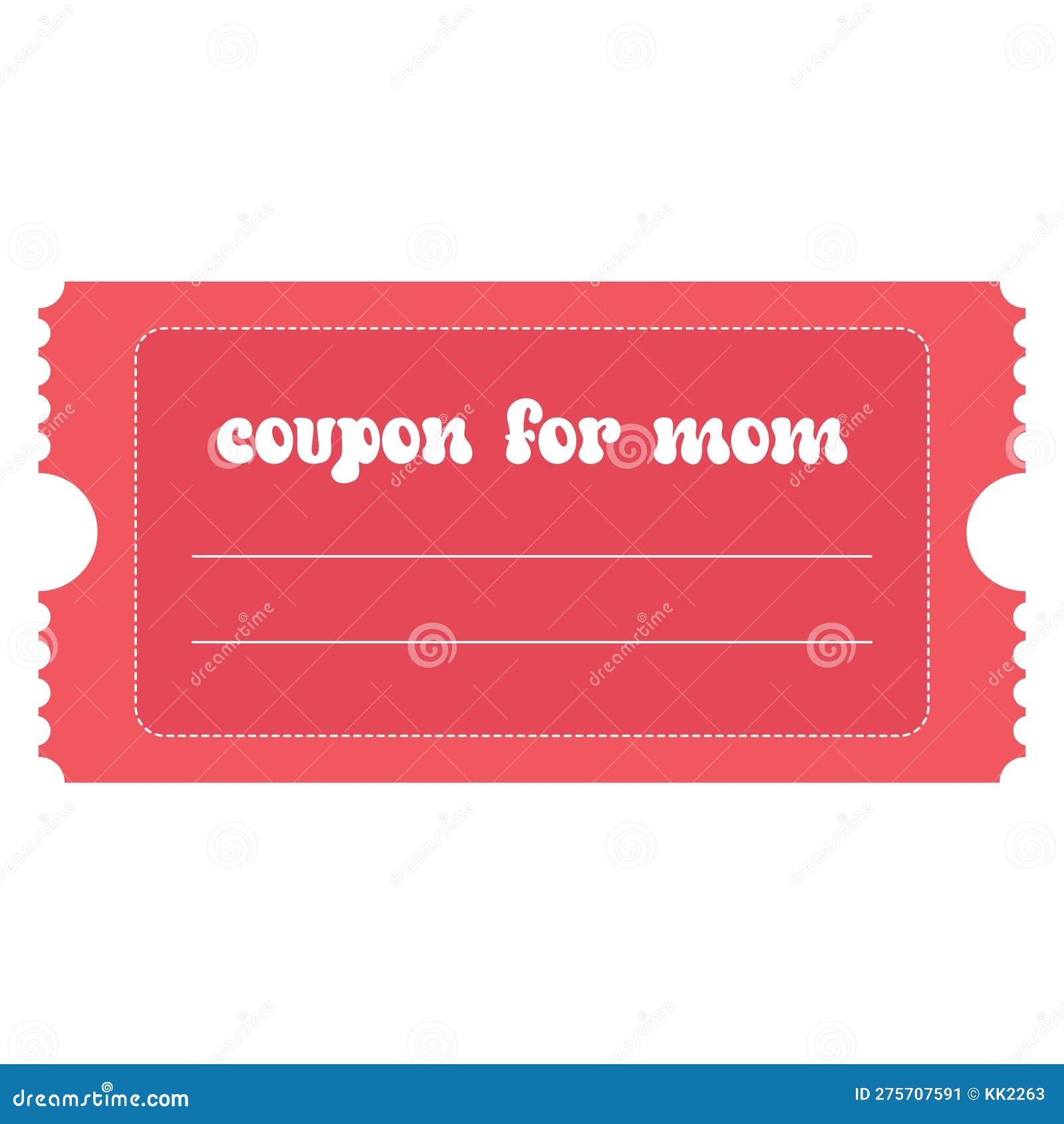 Isolated Red Coupon for Mom Template Stock Vector - Illustration of ...