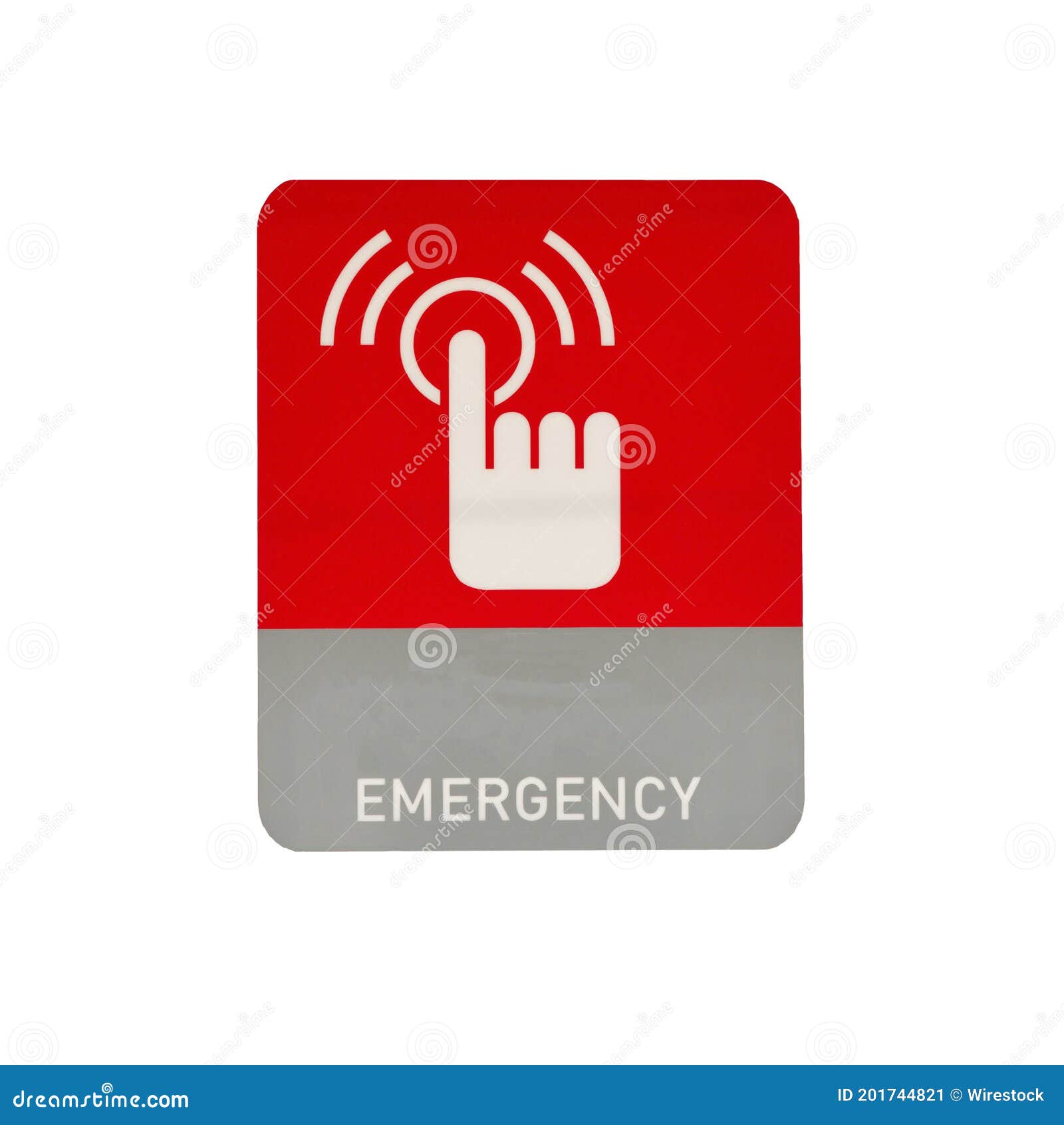 Isolated Red Emergency Icon with a Push Button Stock Image - Image of ...