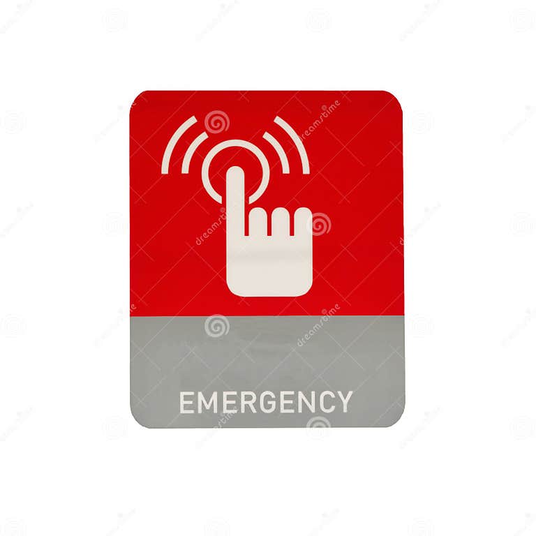 Isolated Red Emergency Icon with a Push Button Stock Image - Image of ...