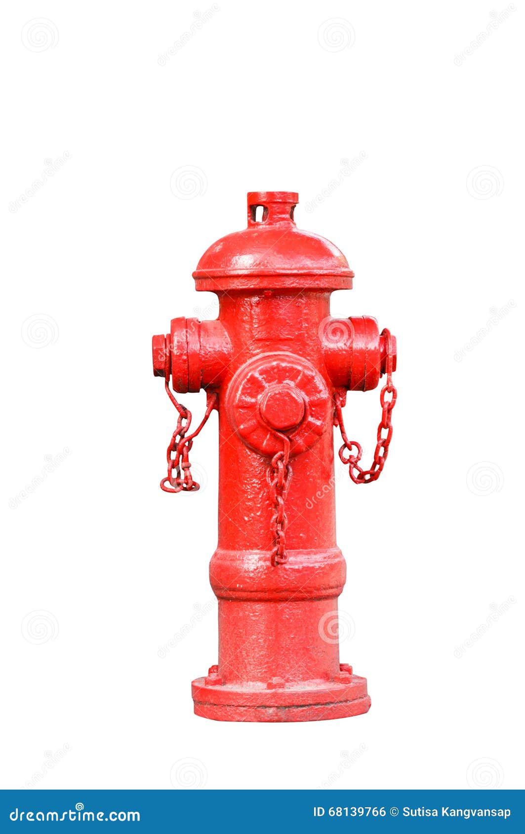 Isolated Red Fireplug on White Stock Photo - Image of extinguisher ...
