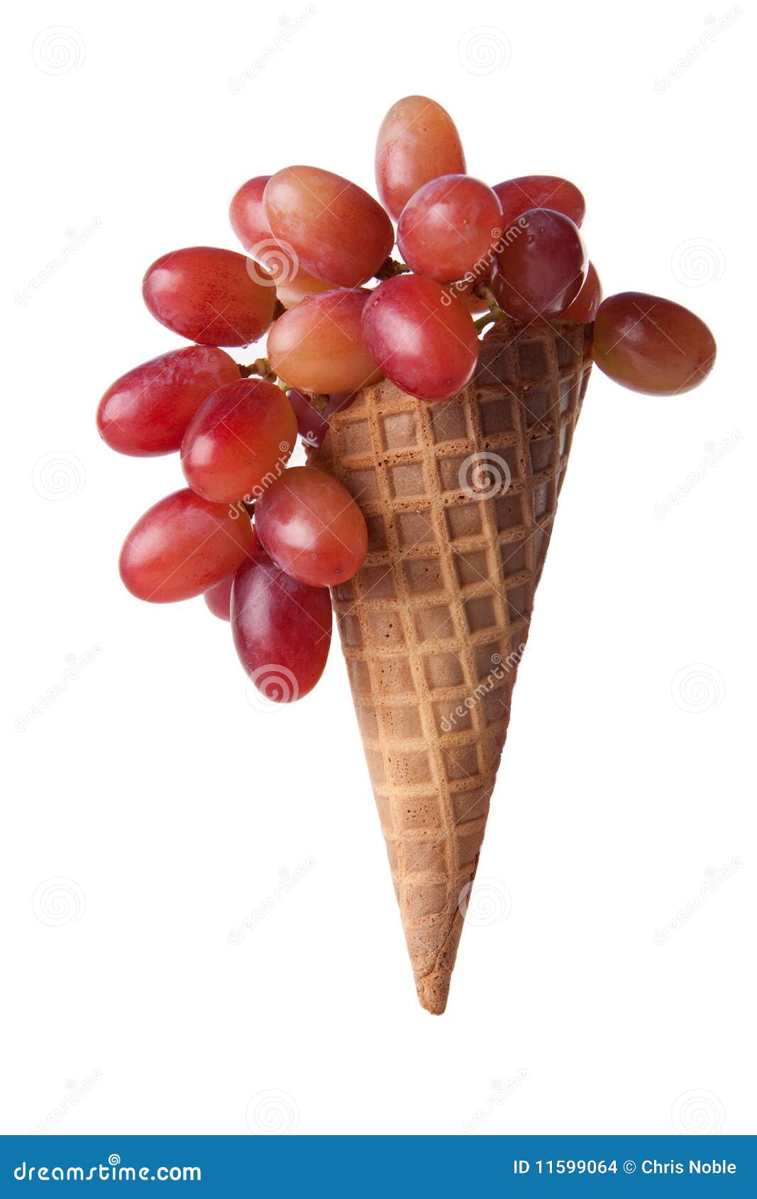 Isolated Red Grapes in an Ice Cream Cone Stock Photo - Image of eating ...