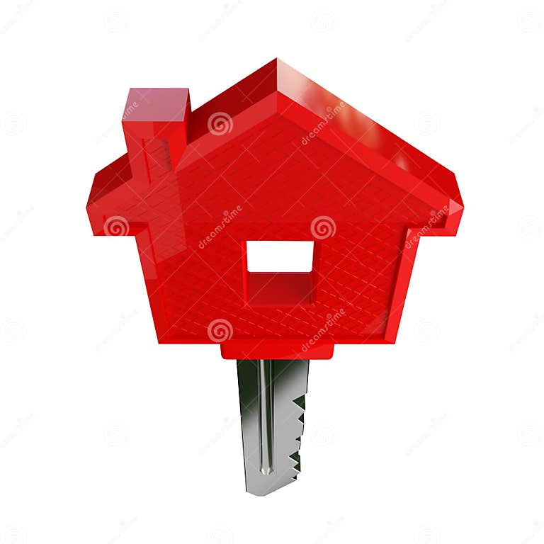 Isolated red house key stock illustration. Illustration of architecture ...