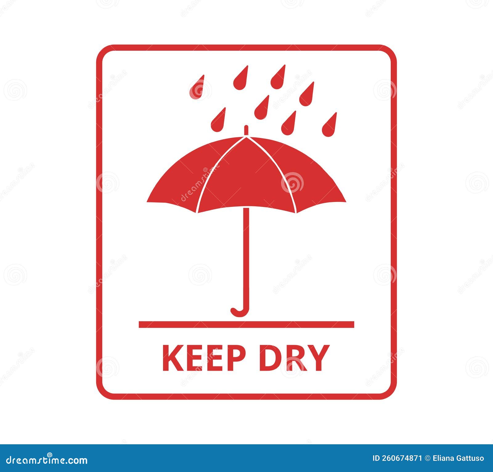 Isolated Red Keep Dry Icon. Concept of Packaging Stock Vector ...