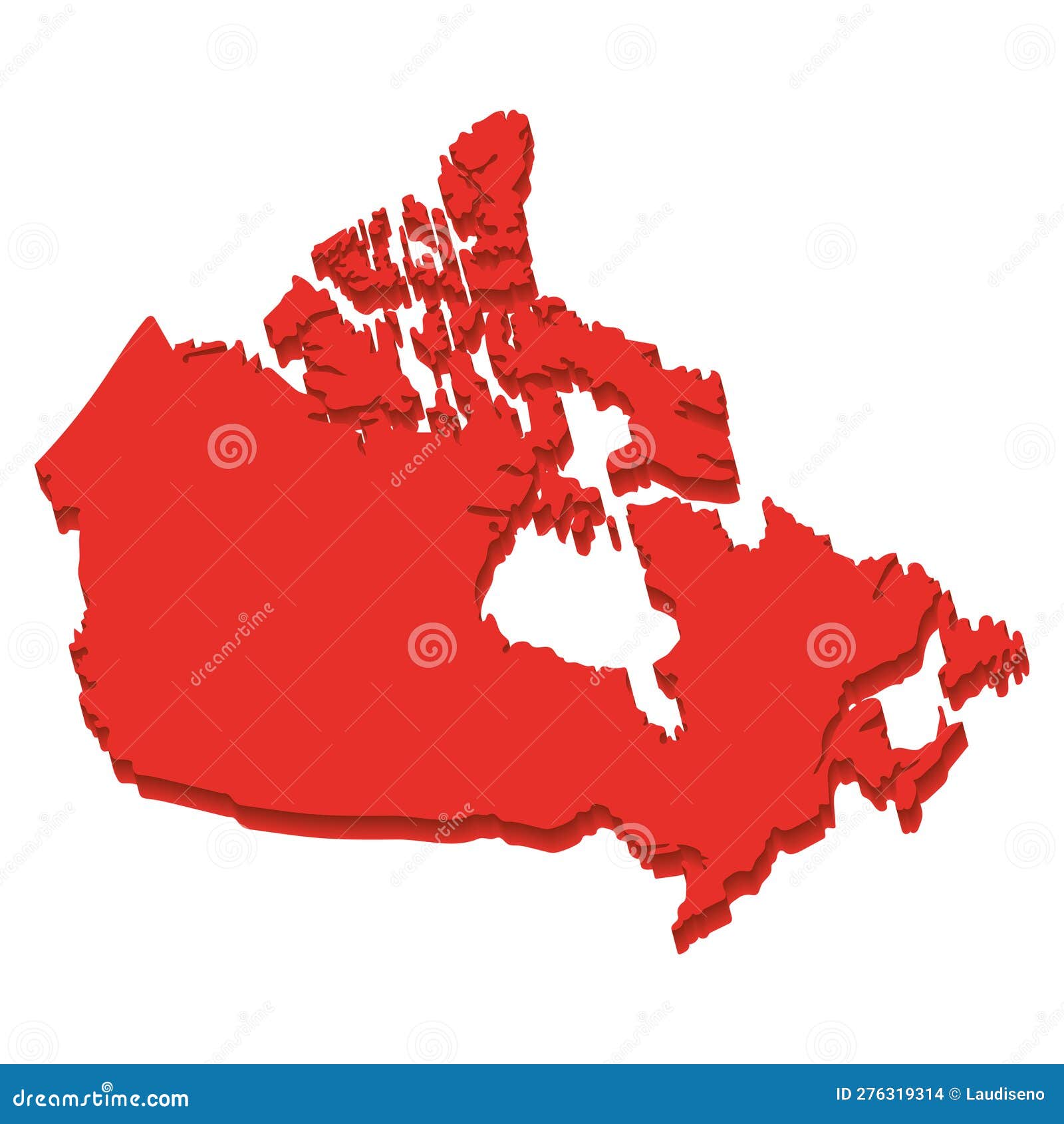 Isolated Red Map of Canada Vector Stock Vector - Illustration of white ...