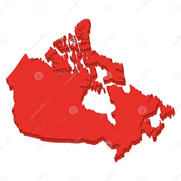 Isolated Red Map of Canada Vector Stock Vector - Illustration of white ...