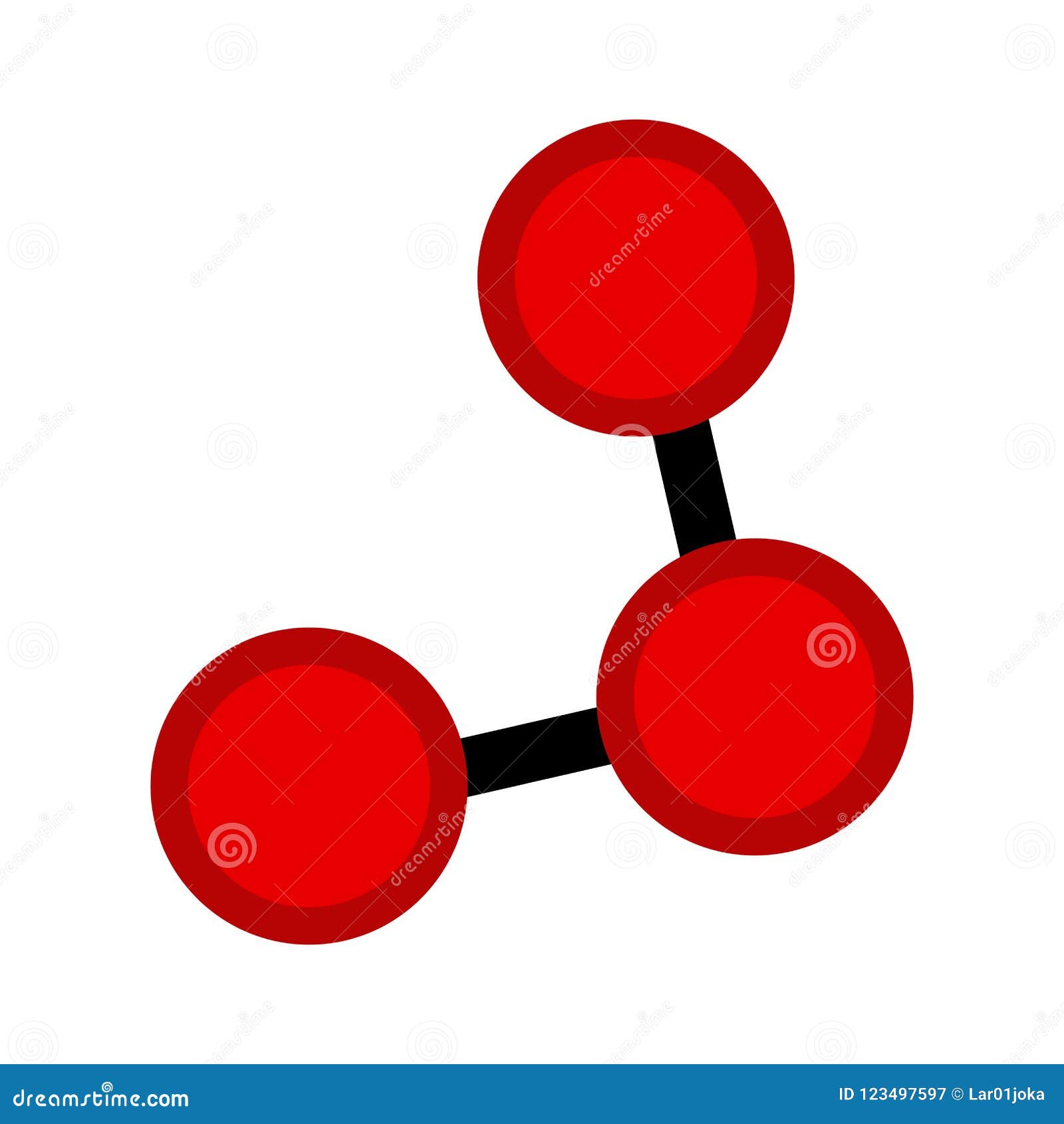 Isolated red molecule icon stock vector. Illustration of scientific ...