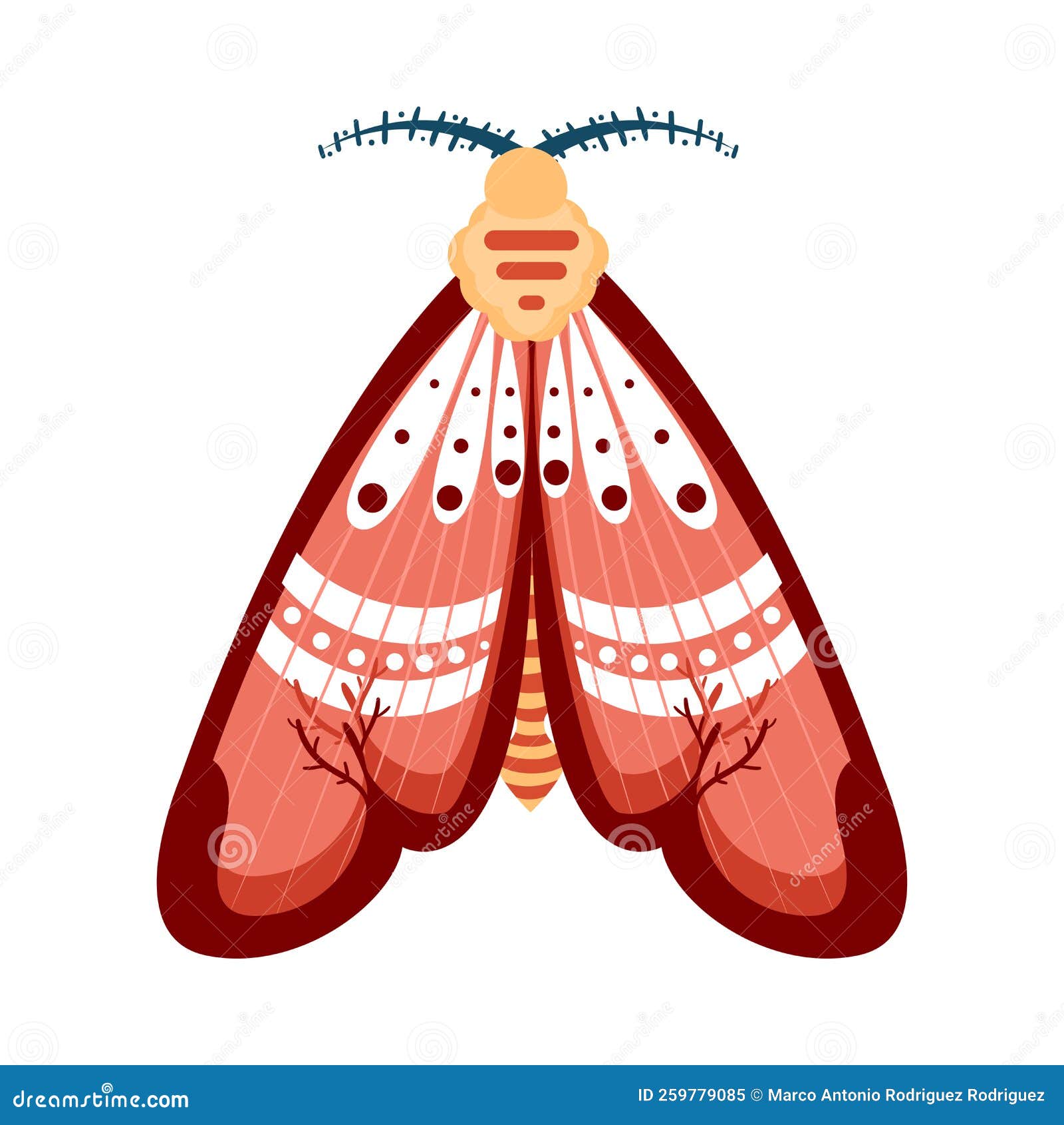 Isolated Red Moth Vector Illustration Stock Vector - Illustration of ...