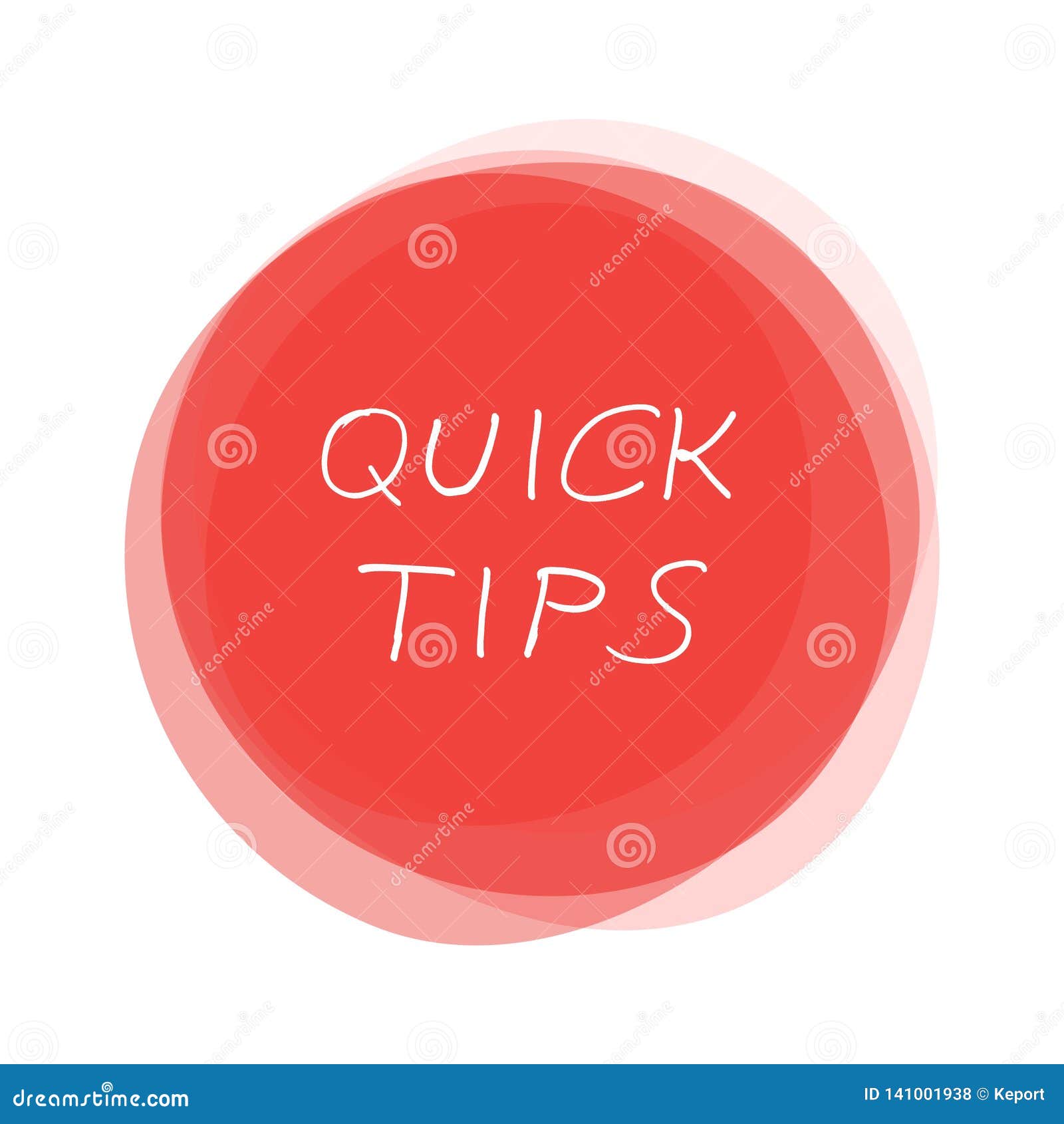 Isolated Red Round Button: Quick Tips Handwritten Stock Illustration ...