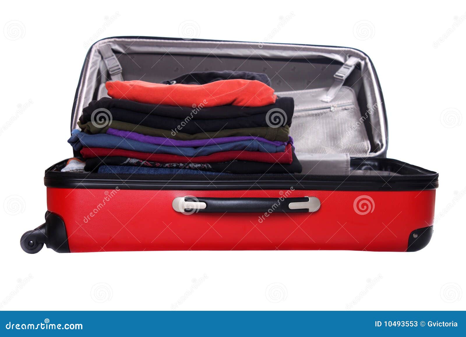 Isolated red suitcase stock image. Image of baggage, getaway - 10493553