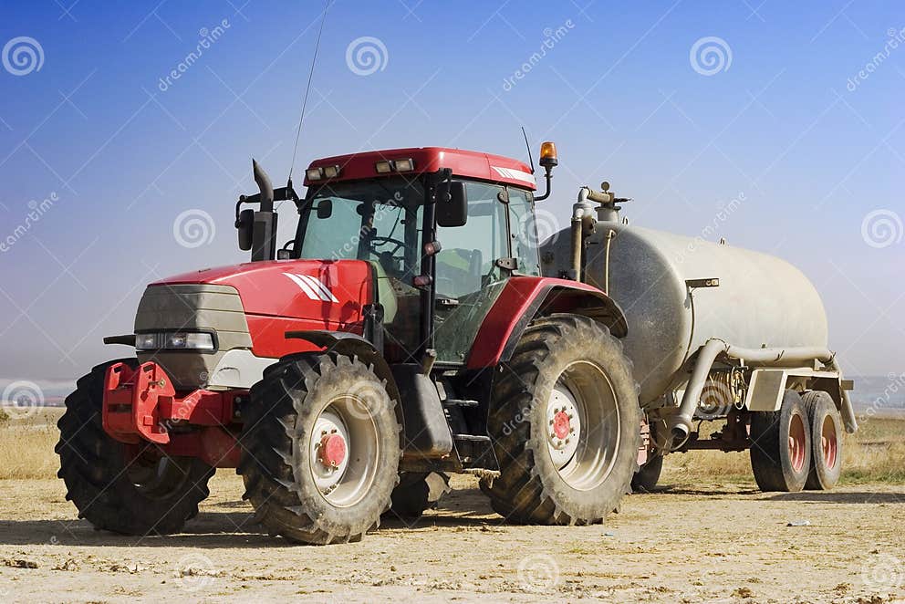 Isolated red tractor stock image. Image of isolated, cultivation - 3206675