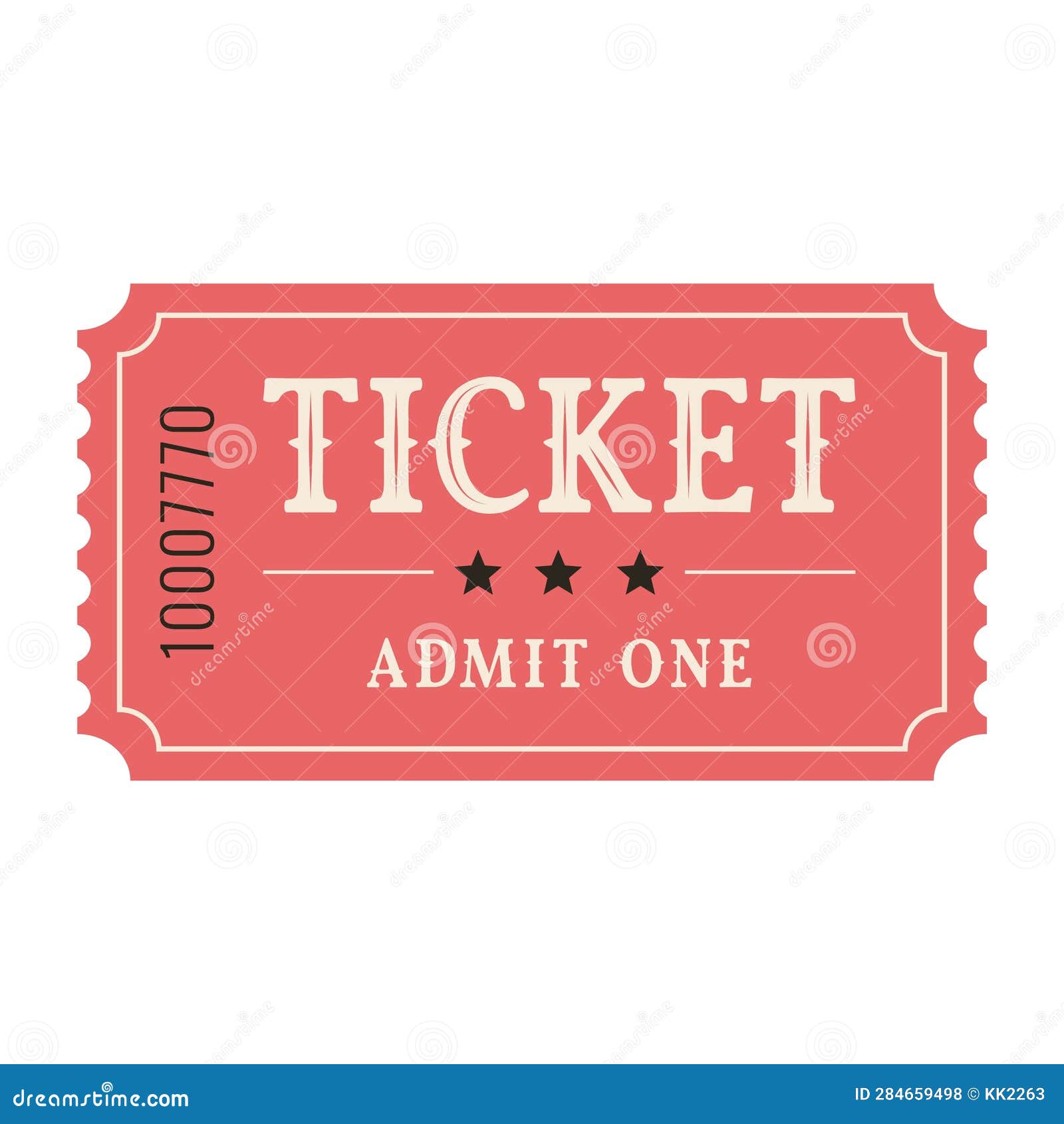 Isolated red vector ticket stock vector. Illustration of coupon - 284659498
