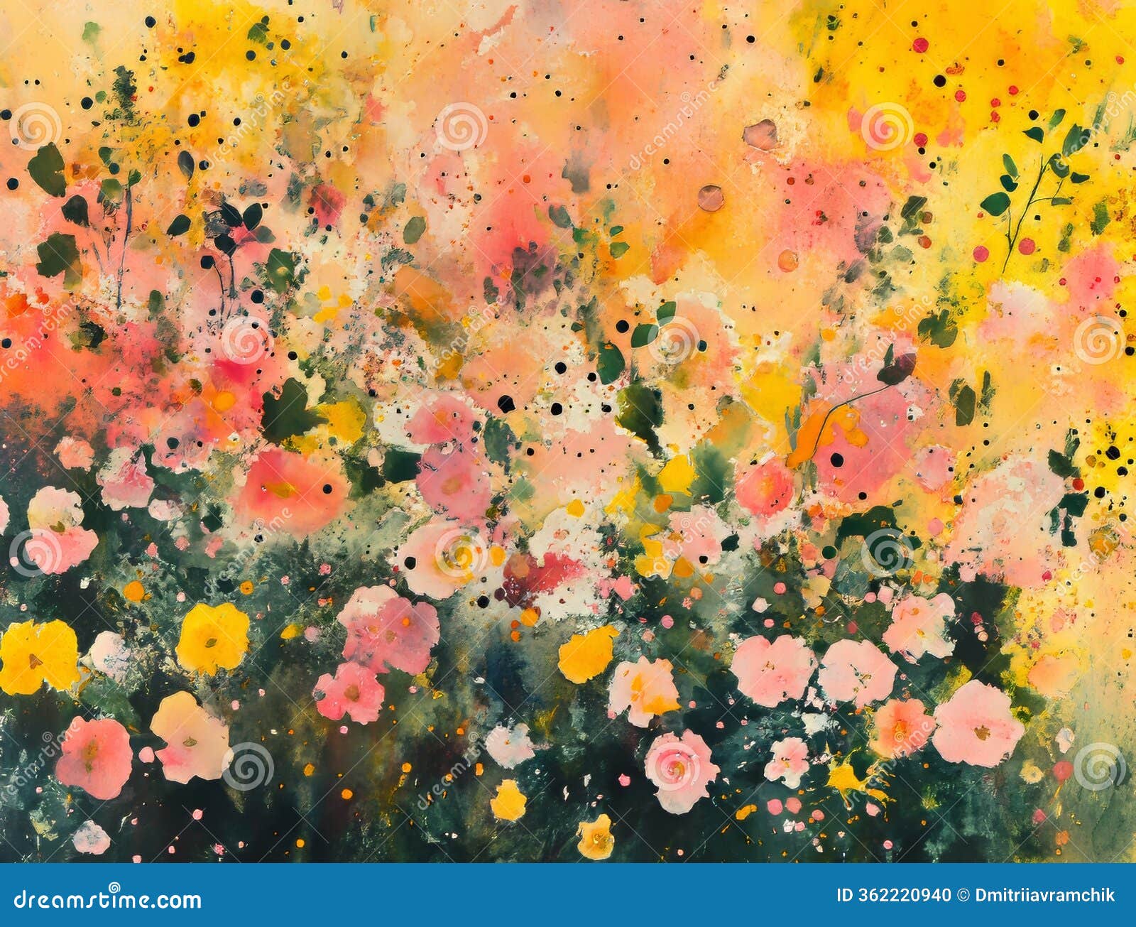 An Isolated Red and Yellow Watercolor Splash Border on a White ...