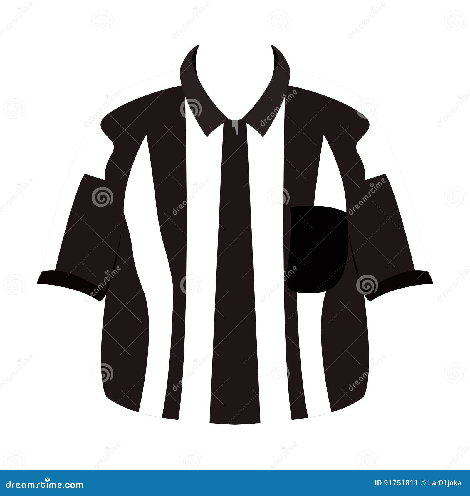 Isolated referee shirt stock vector. Illustration of clothes - 91751811