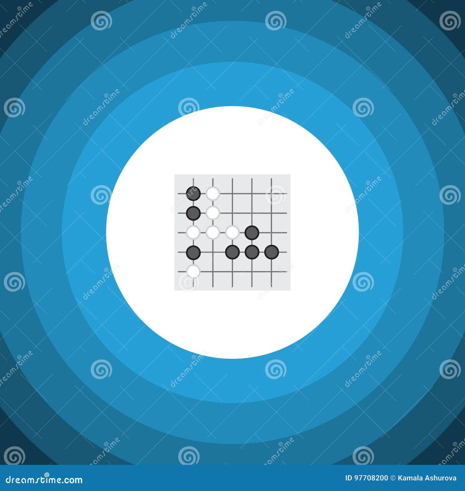 Isolated Renju Flat Icon. Gomoku Vector Element Can Be Used For Renju ...