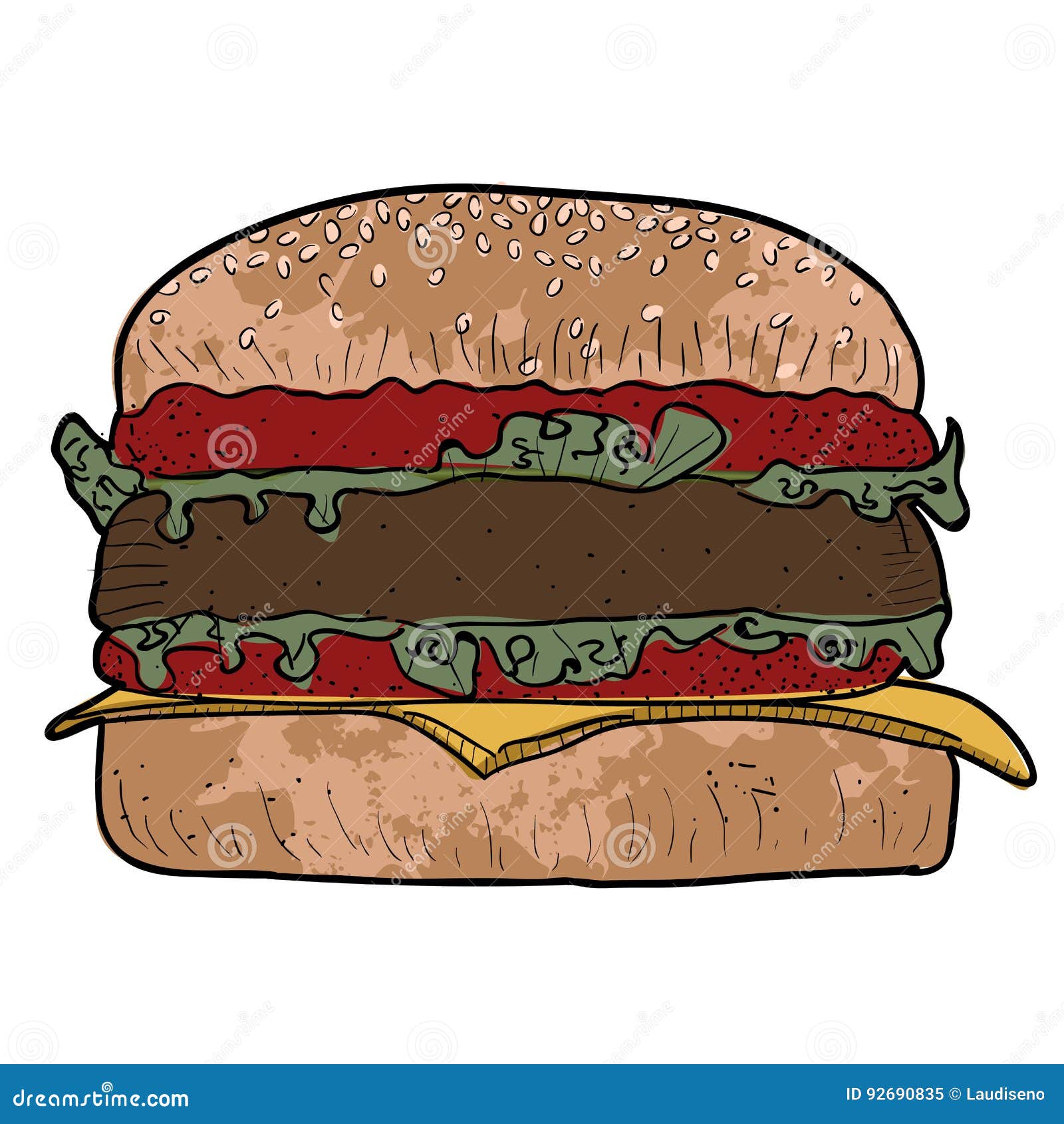 Retro Burger Sign Cartoon Vector | CartoonDealer.com #27438801