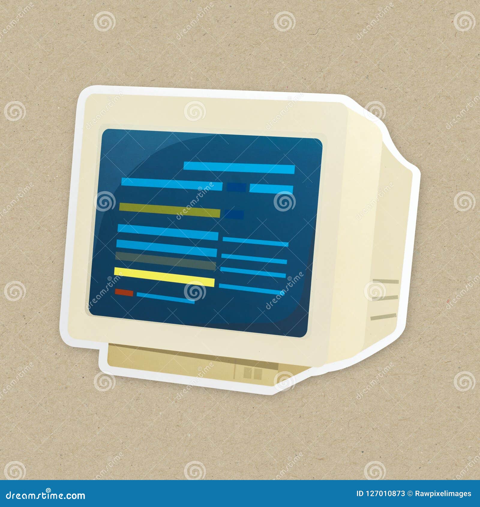 Isolated Retro Computer Icon Illustration Stock Illustration ...