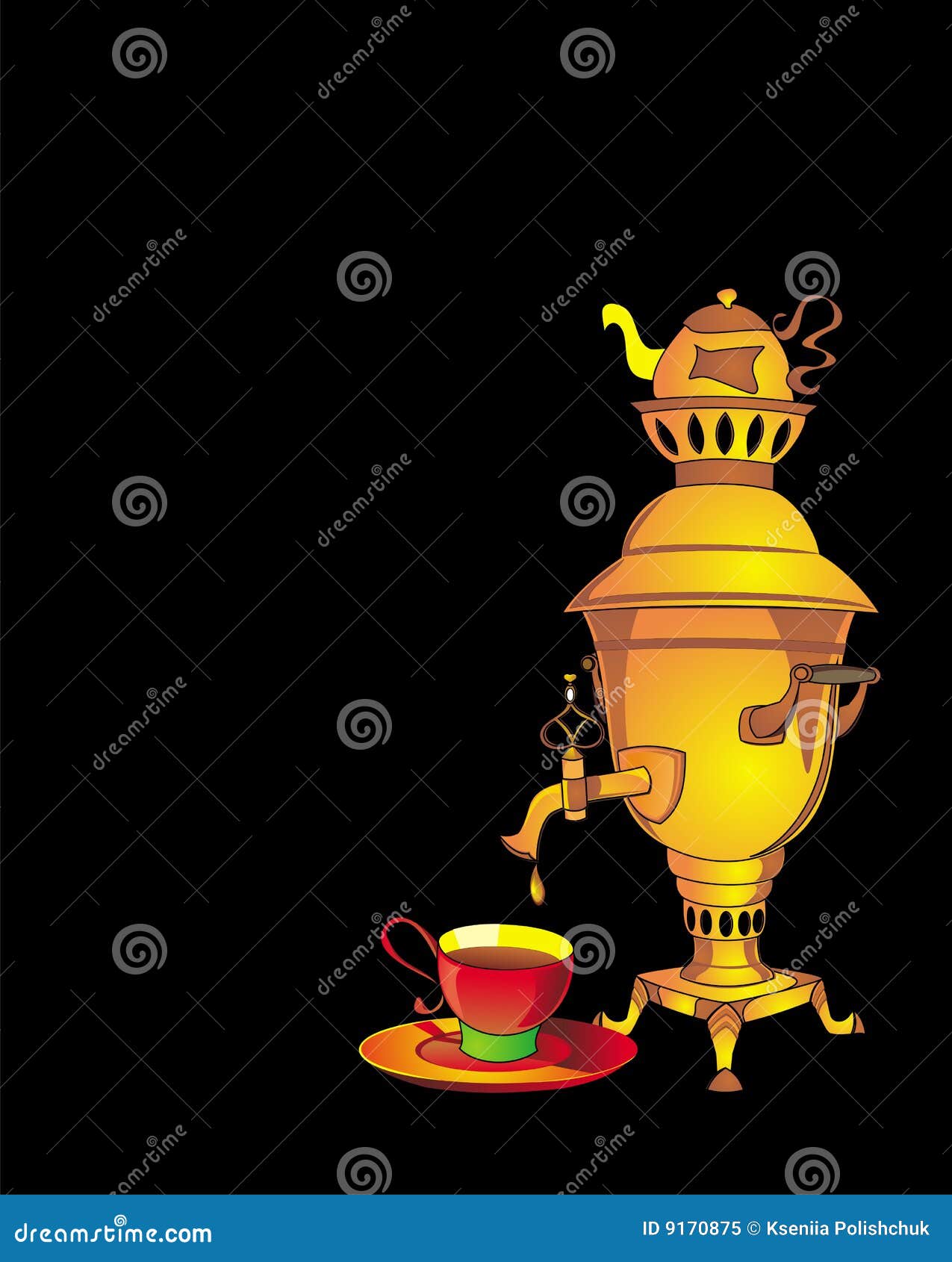 Vector Samovar For Coloring. Illustration For Children Coloring Book ...
