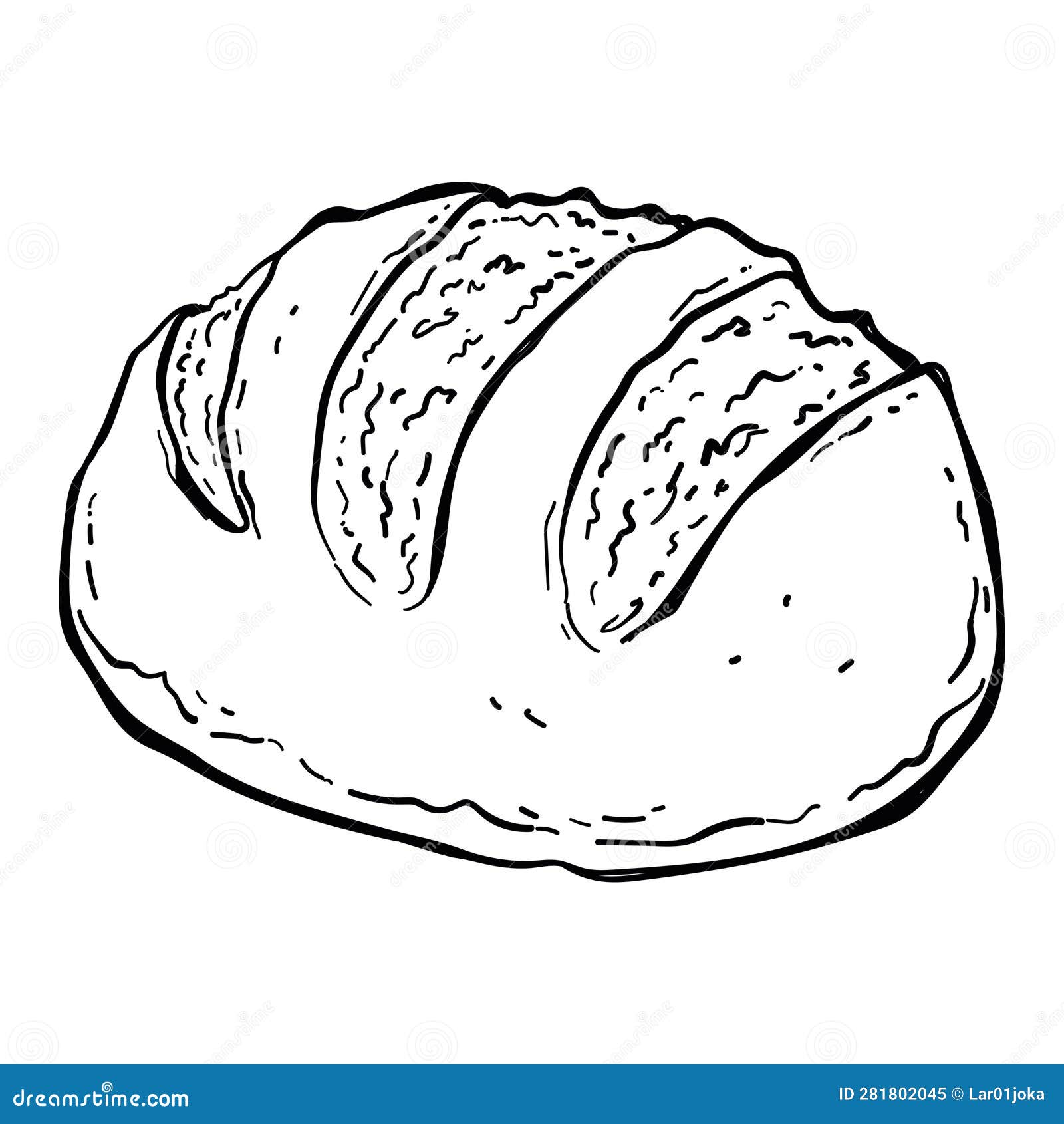 Isolated Retro Sketch of a Bread Vector Stock Vector - Illustration of ...