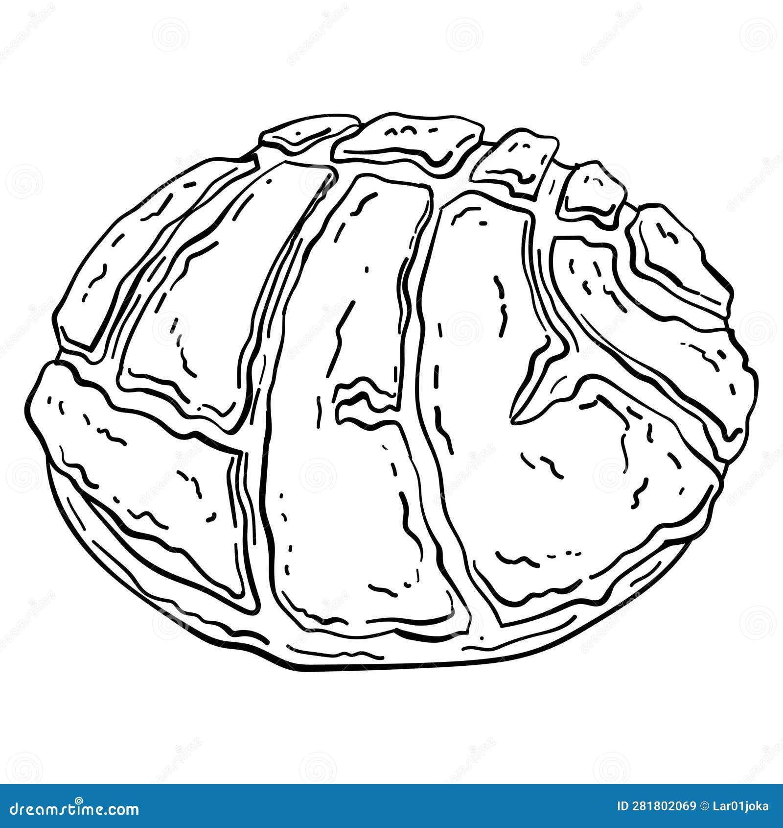 Isolated Retro Sketch of a Bread Vector Stock Vector - Illustration of ...