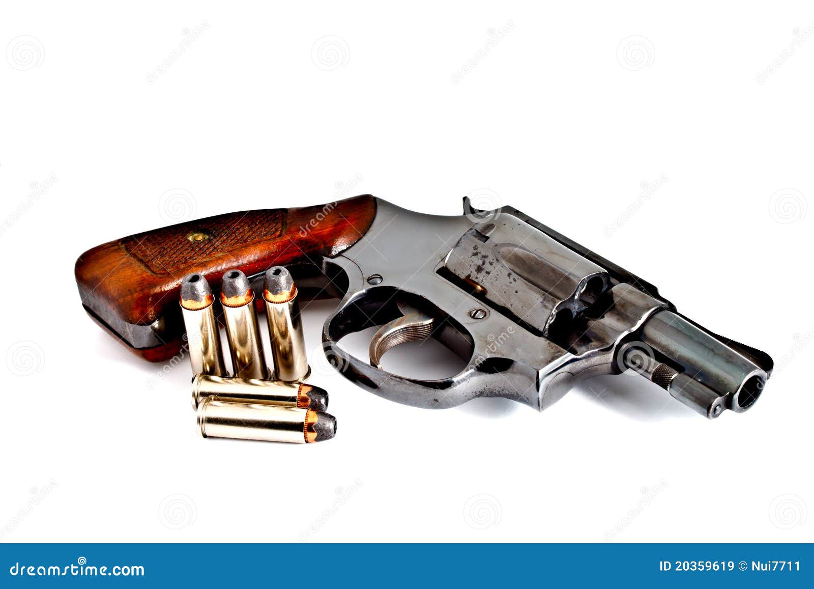 Isolated Revolver Handgun with Bullet Stock Image - Image of home ...