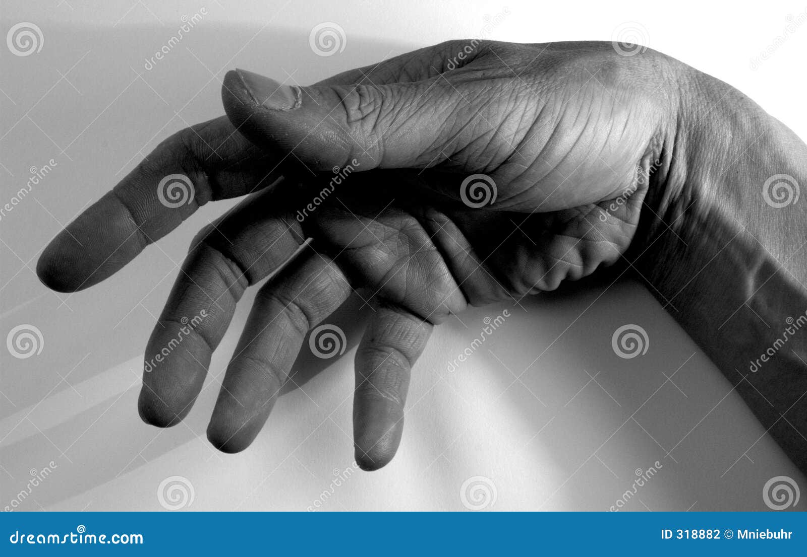 Isolated Right Hand on White Background Shadows Stock Photo - Image of ...