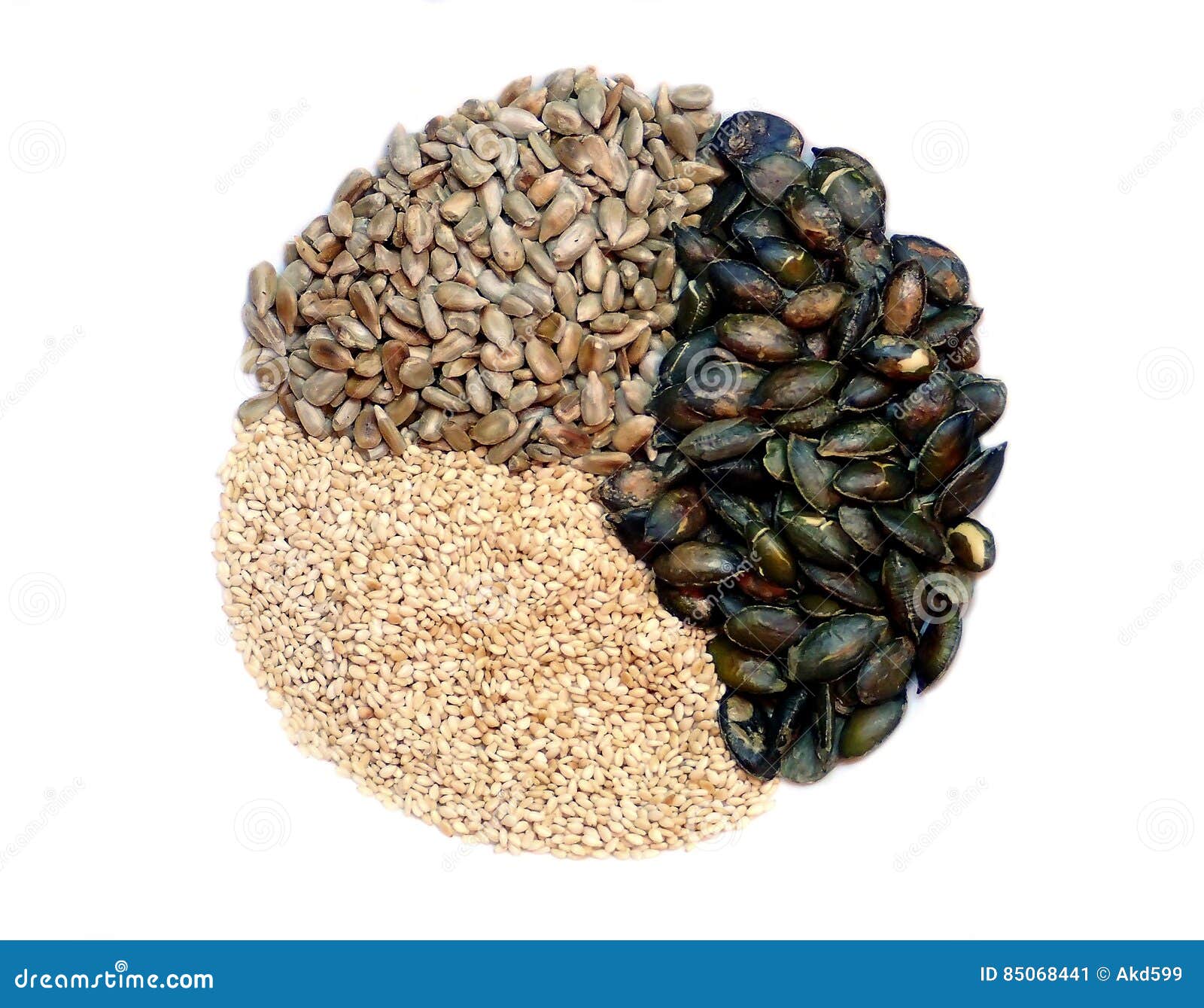 Isolated Roasted Sunflower-, Sesame-, and Pumpkin Seed Mixture Stock ...