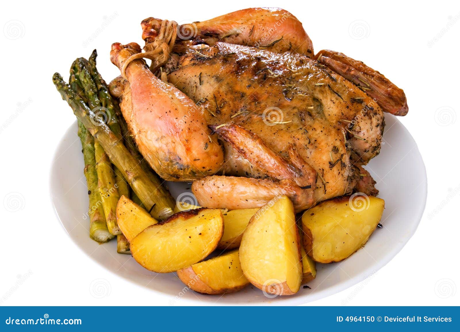 Isolated Roasted Whole Chicken on a Plate Stock Photo - Image of ...