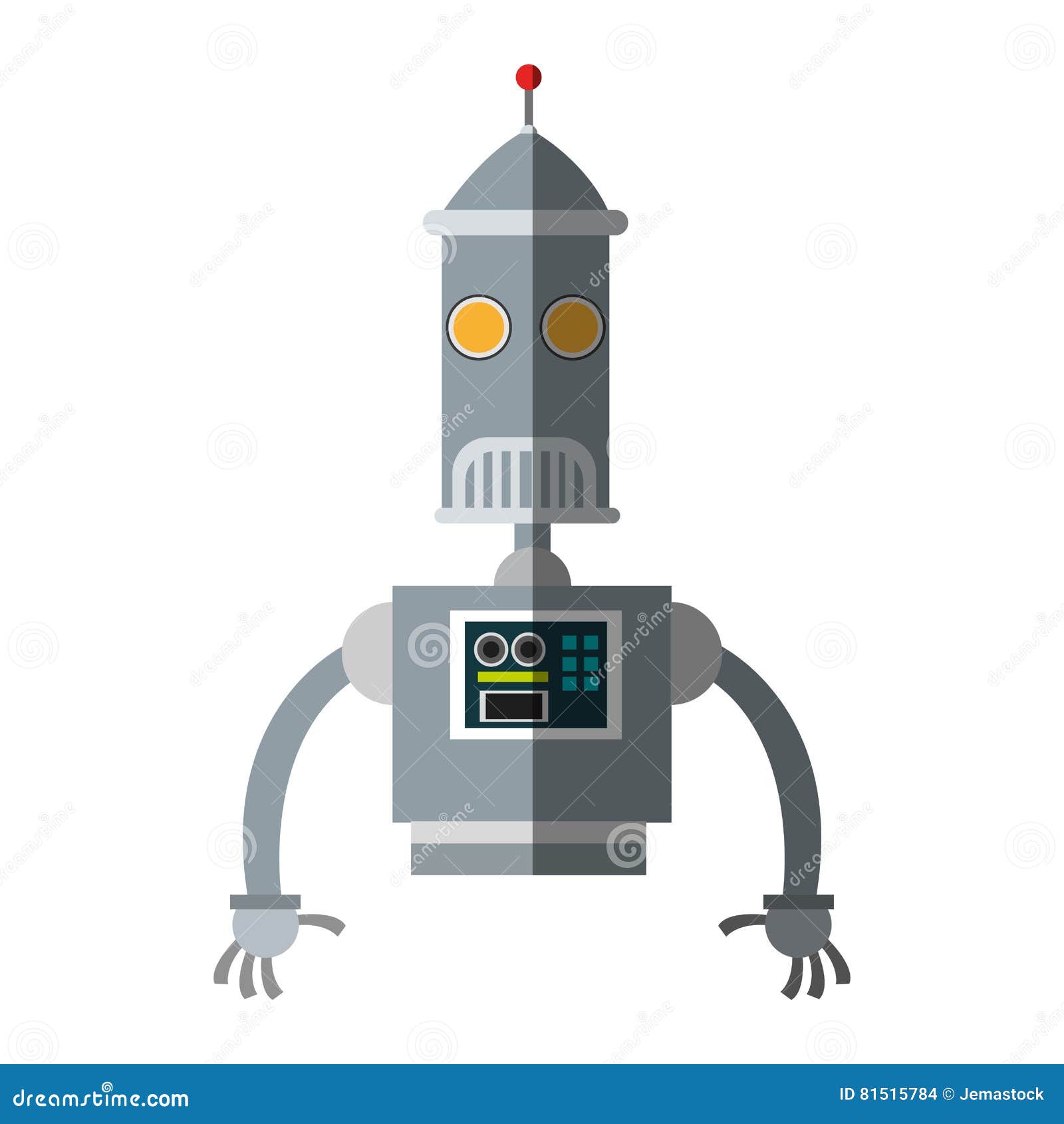 Isolated Robot Cartoon Design Stock Vector - Illustration of cheerful ...