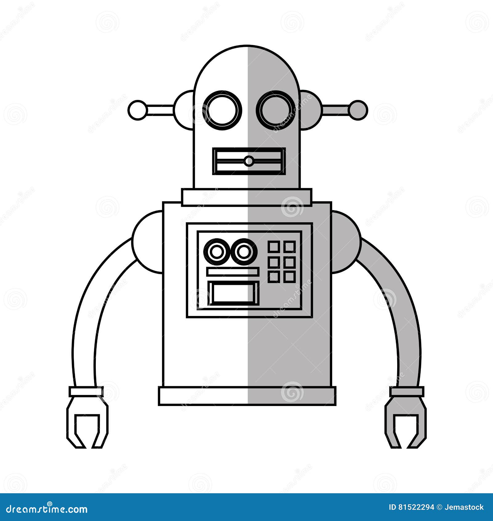 Isolated Robot Cartoon Design Stock Vector - Illustration of automation ...