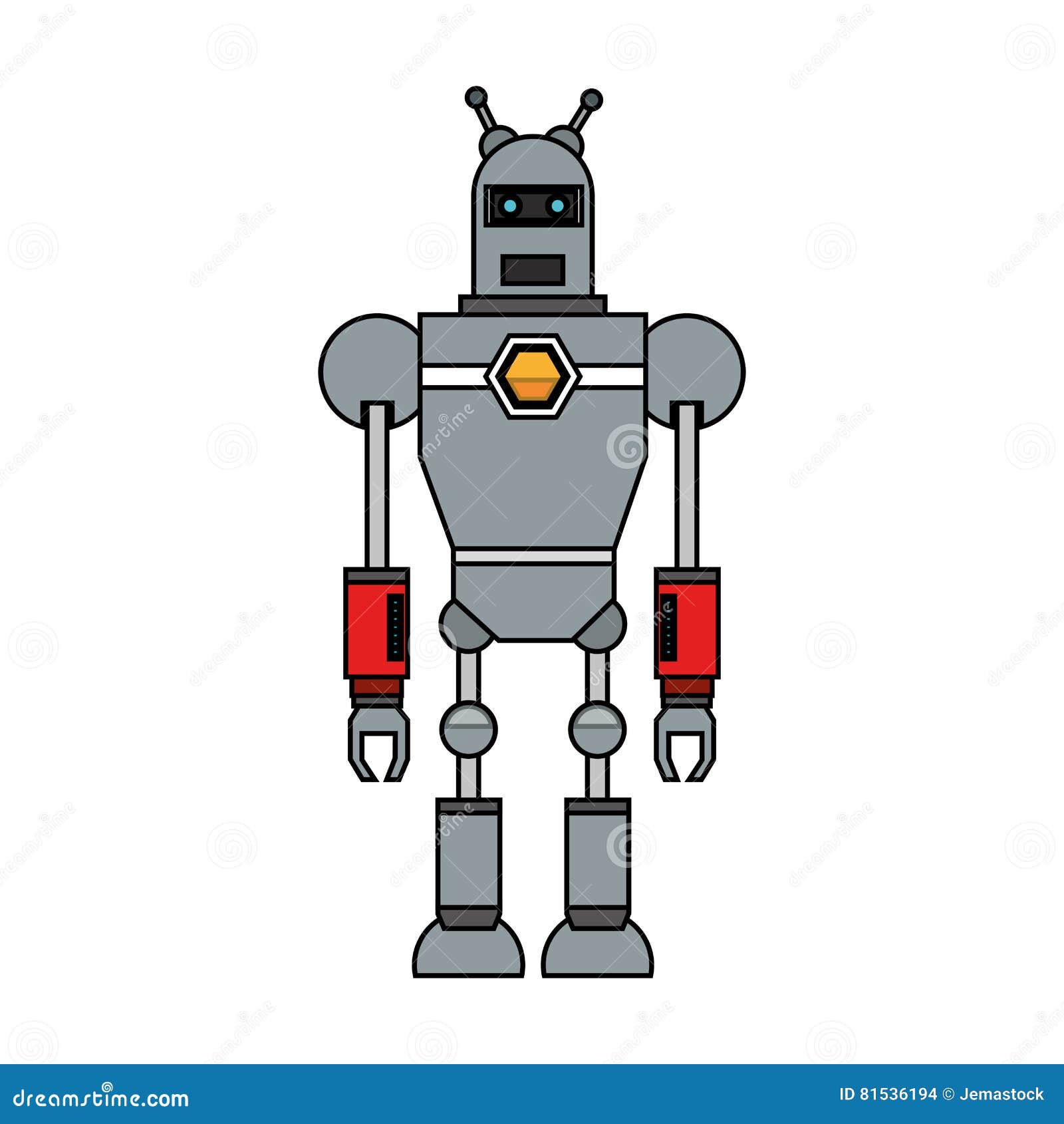 Isolated Robot Cartoon Design Stock Vector - Illustration of cool ...
