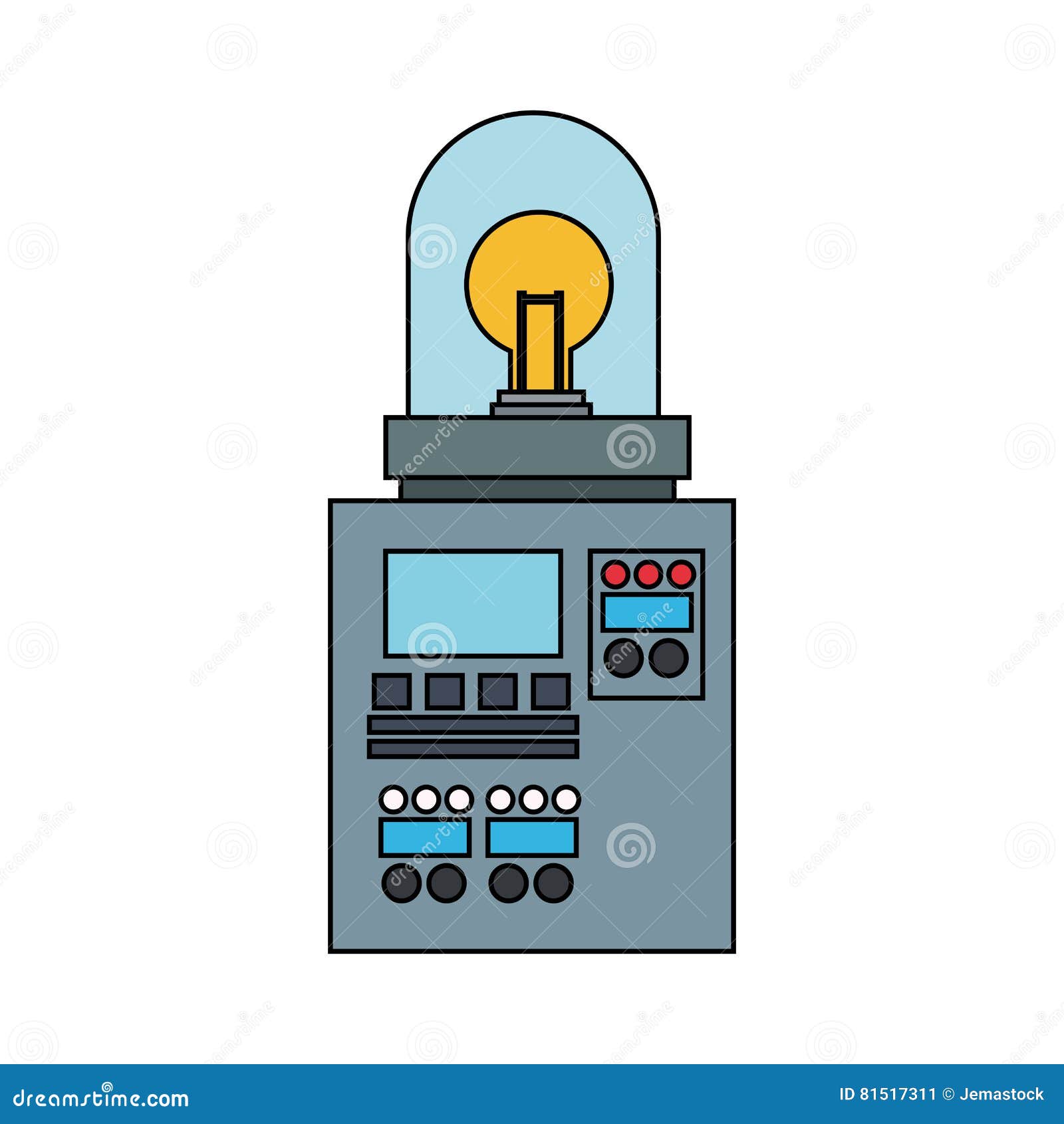 Isolated Robot with Light Bulb Design Stock Vector - Illustration of ...