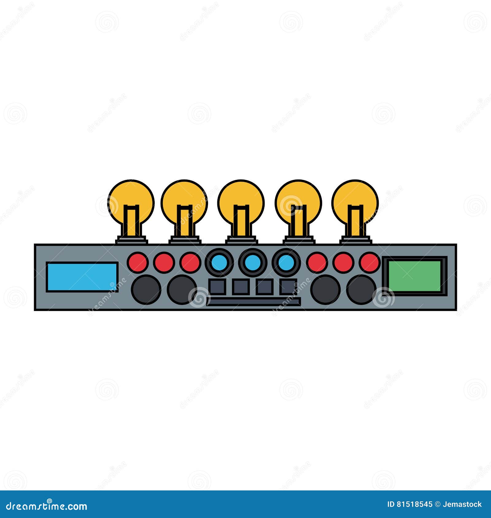 Isolated Robot with Light Bulb Design Stock Vector - Illustration of ...