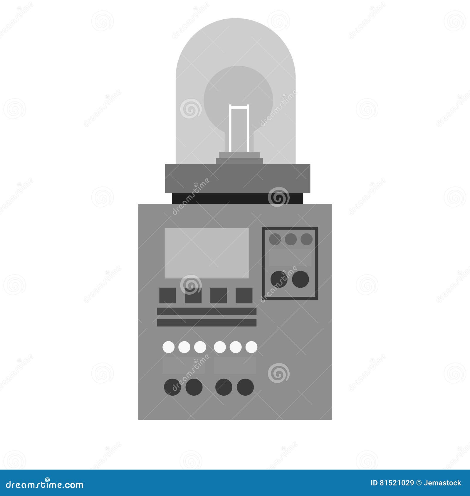 Isolated Robot with Light Bulb Design Stock Vector - Illustration of ...