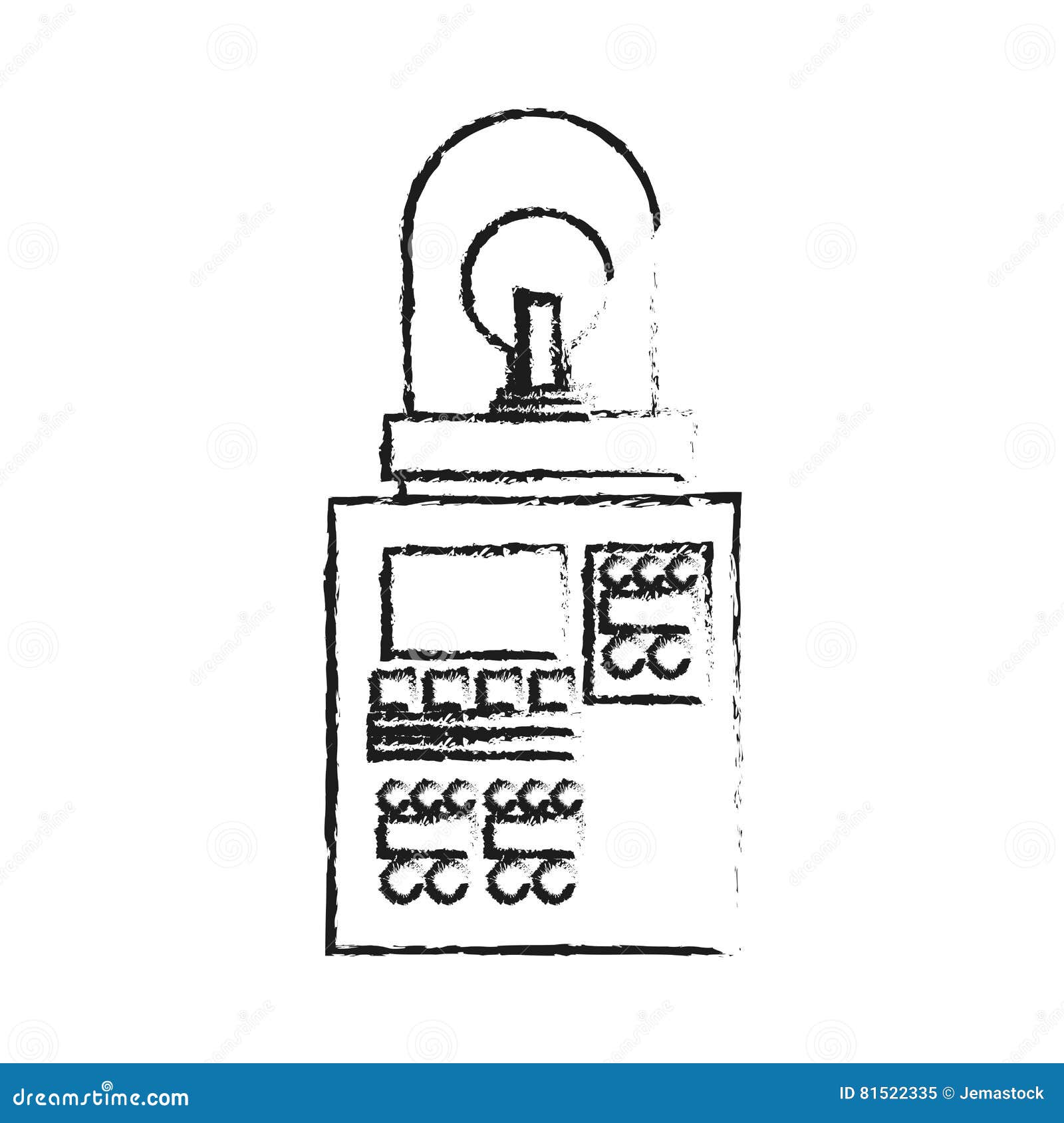 Isolated Robot with Light Bulb Design Stock Vector - Illustration of ...