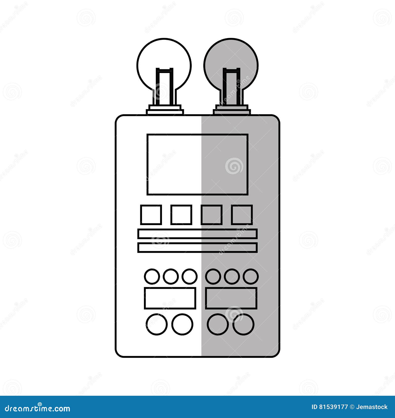 Isolated Robot with Light Bulb Design Stock Vector - Illustration of ...