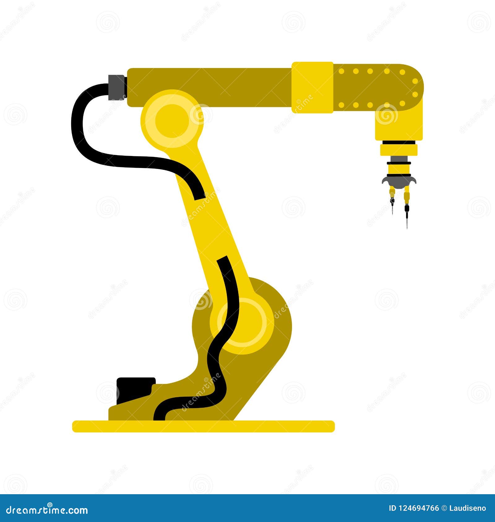 Isolated robotic arm icon stock vector. Illustration of science - 124694766